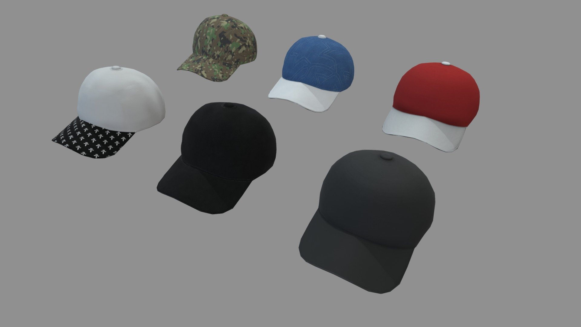 Cap Pack - 3D model by Server Cat Studio (@servercat) [2b2e319] - Sketchfab