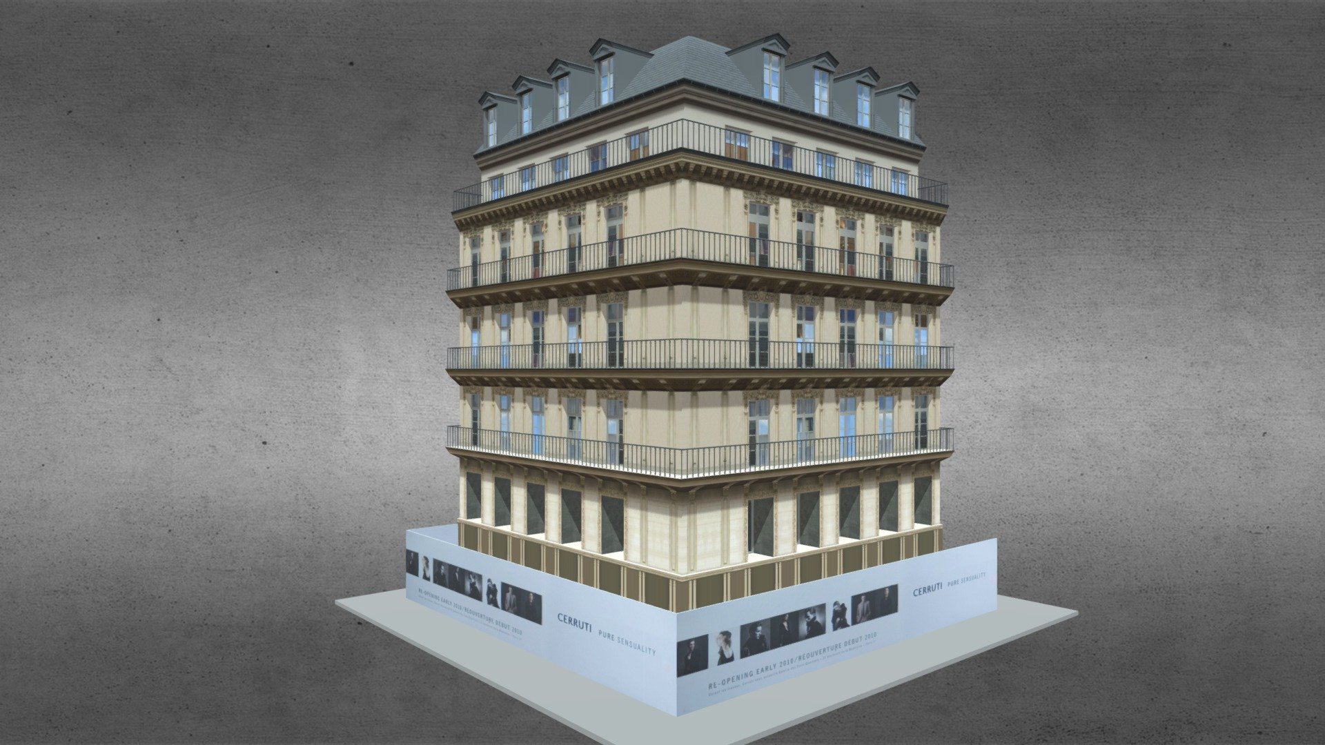 Typical Parisian Corner Building 01 - 3D model by nuralam018 [2b3af43 ...