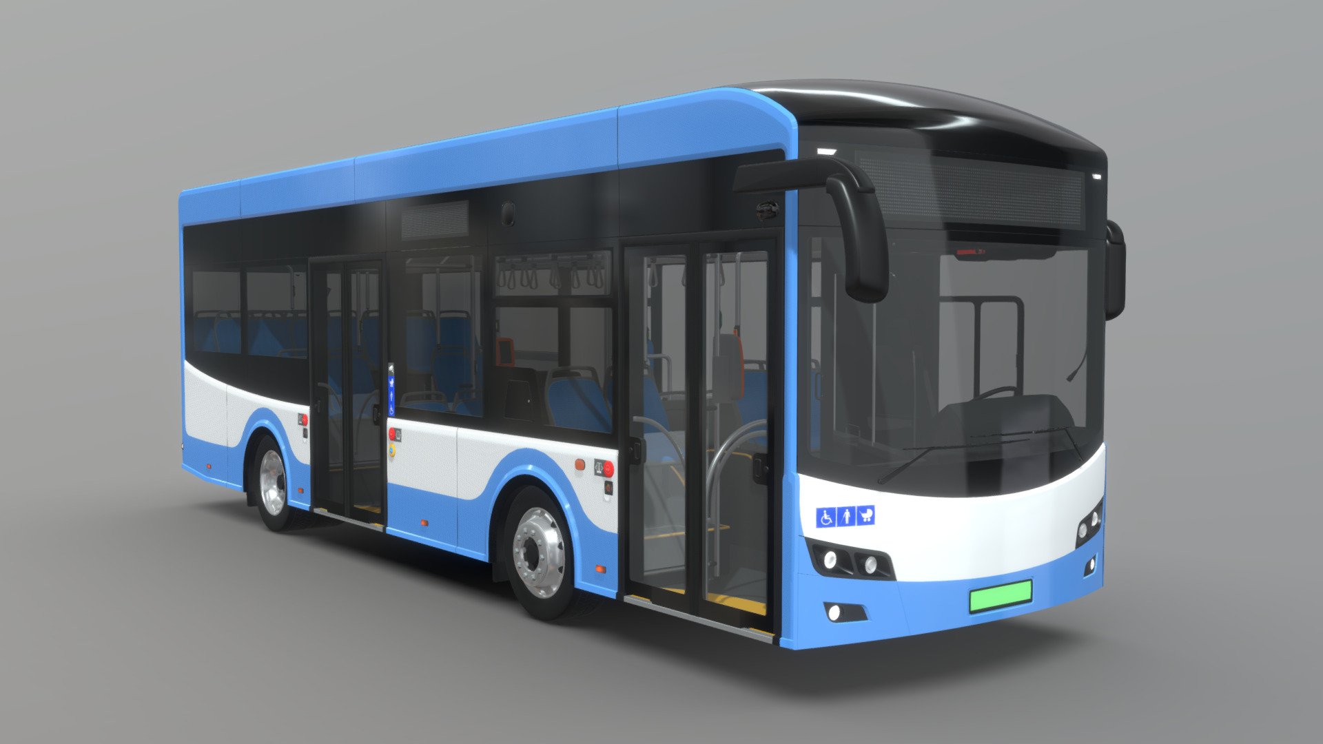 Electric Low Entry City Bus [Full Interior] - Buy Royalty Free 3D model ...