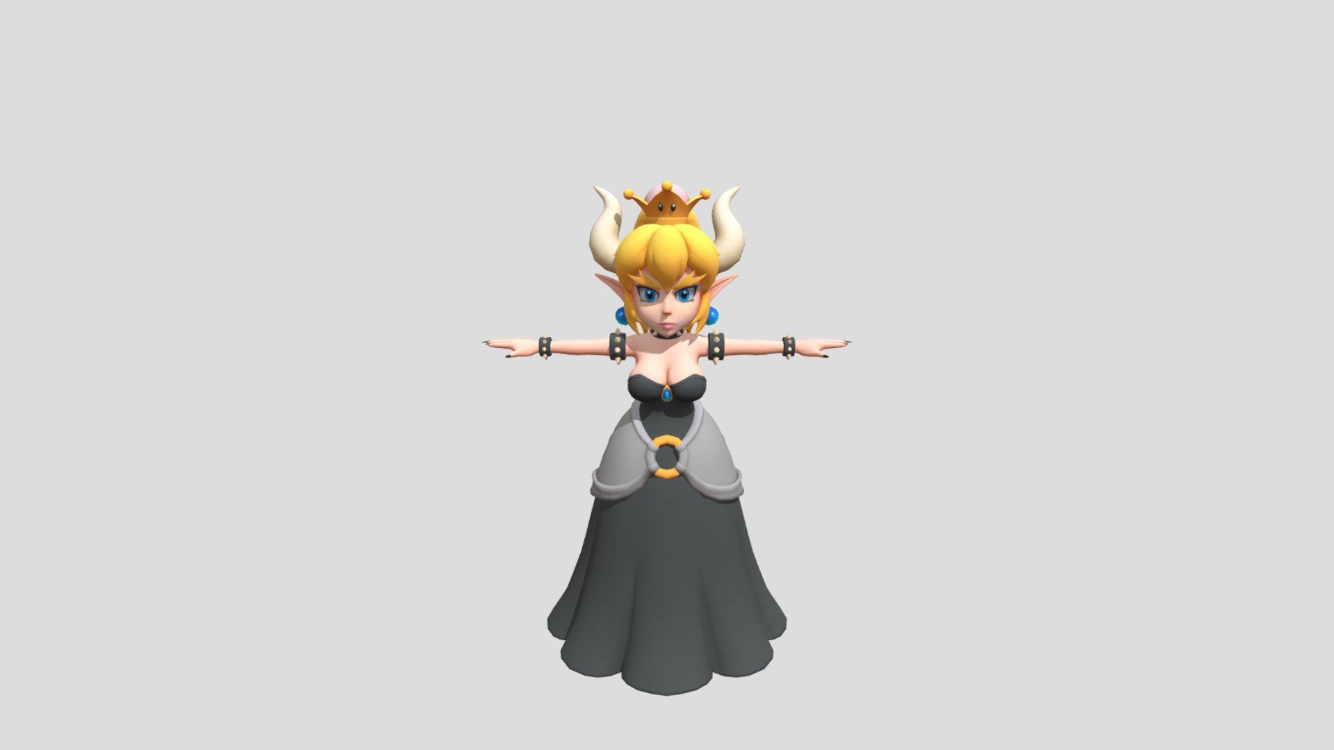 super fighter m melody (bowsette) - Download Free 3D model by ...