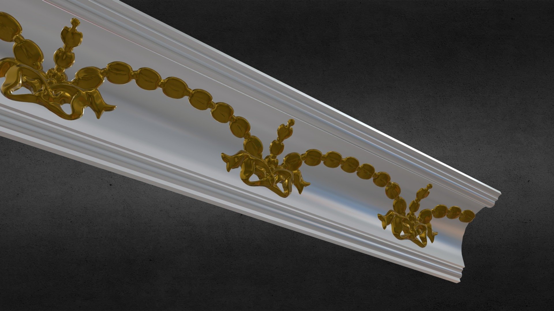 Patterned Cornice Gypsum Plaster 024 - Buy Royalty Free 3D model by ...
