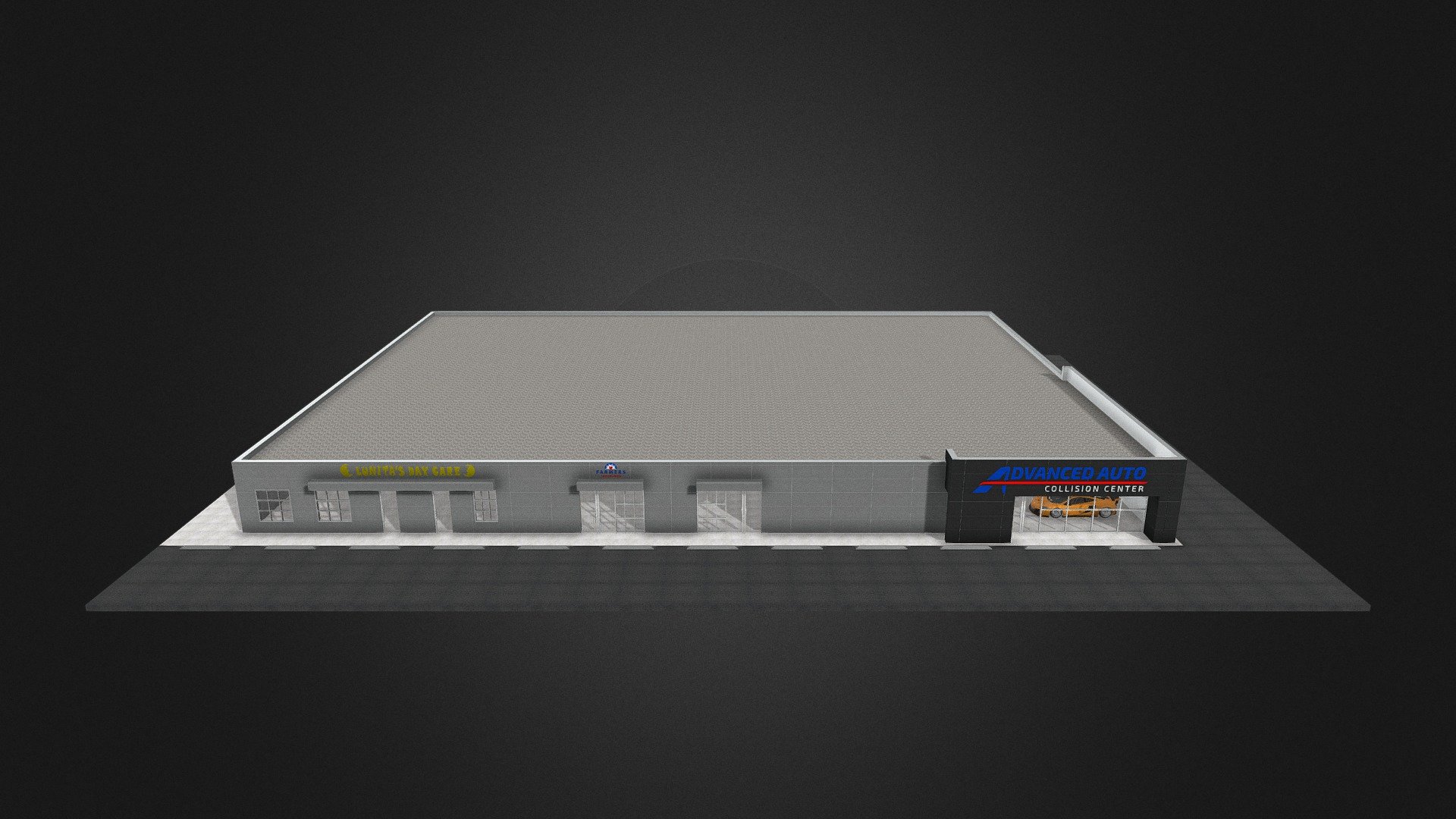 Advance Auto Collision Center Metal Building - Download Free 3D model ...