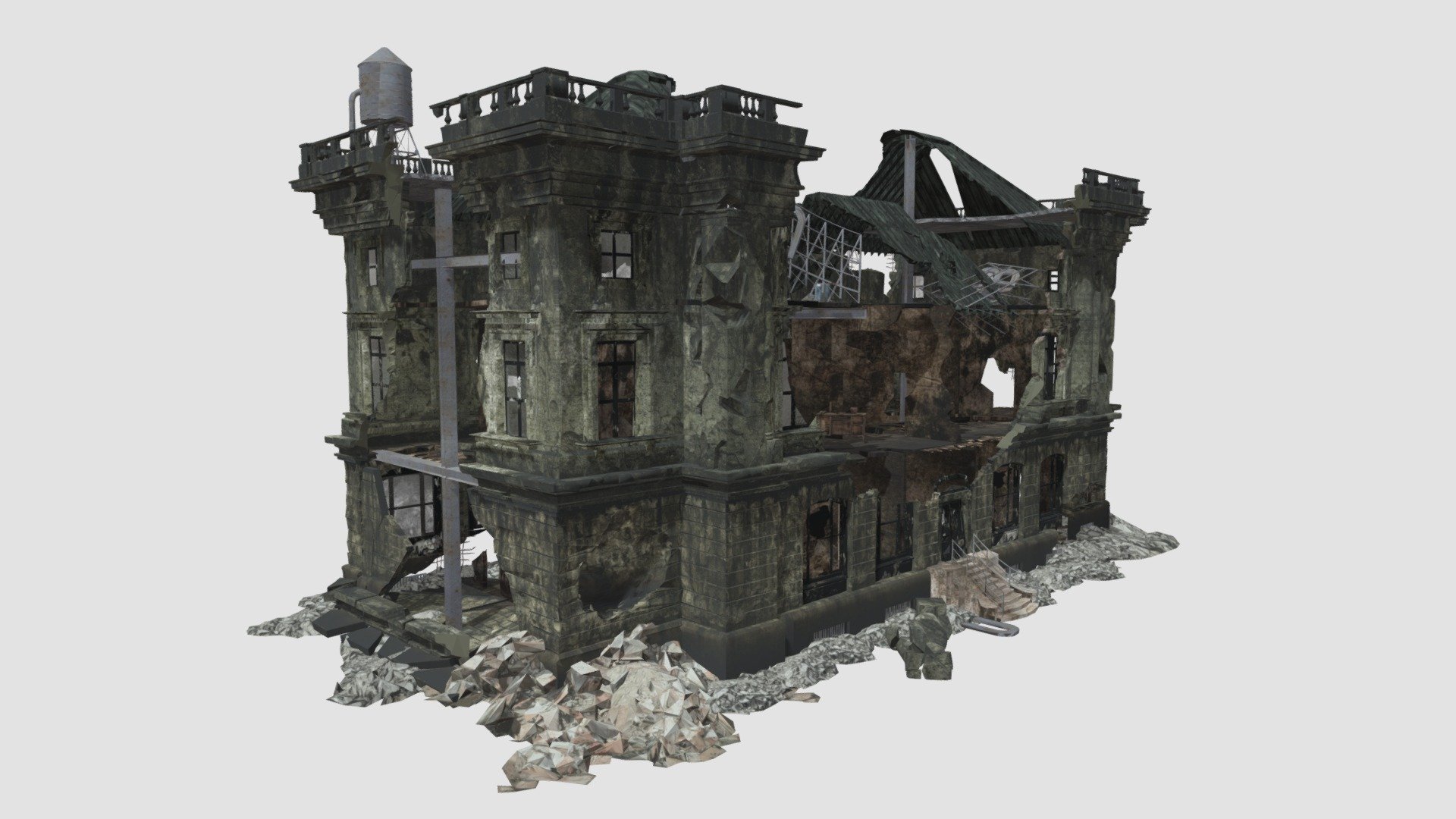 destroyed building - Buy Royalty Free 3D model by Evermotion [2b4fb4c ...