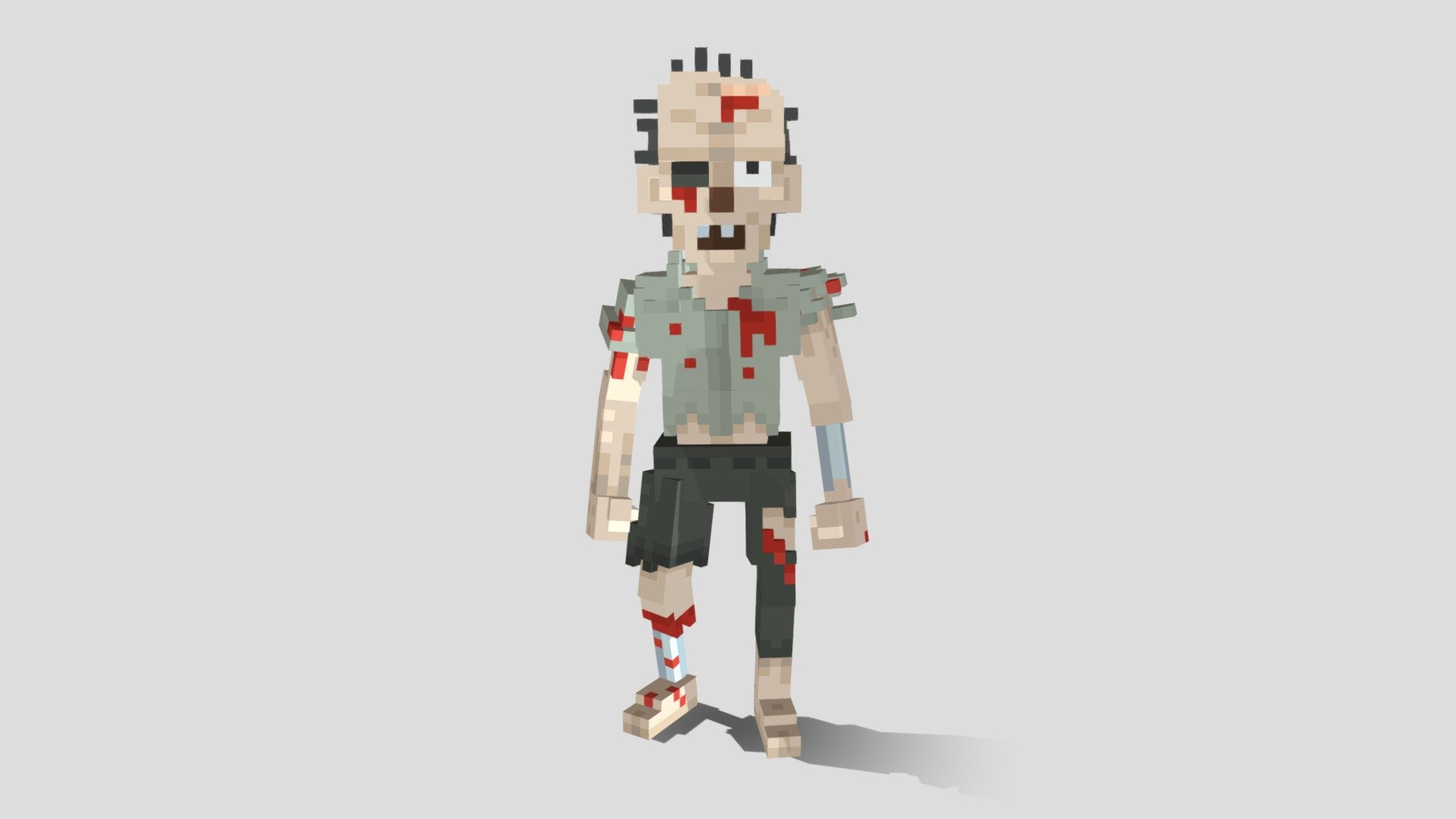 Voxel Zombie Character 2 - 3D Fantasy Game Asset - Buy Royalty Free 3D ...
