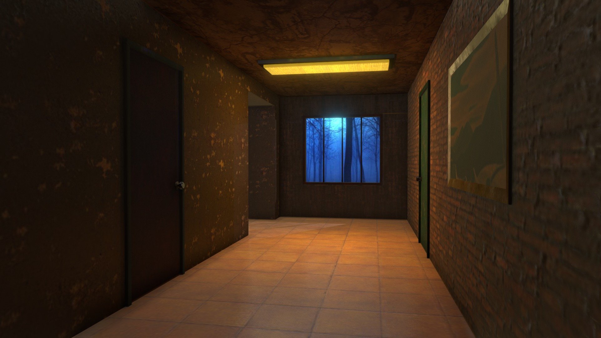 Dark Hallway - Buy Royalty Free 3D model by jimbogies [2b5ba33 ...