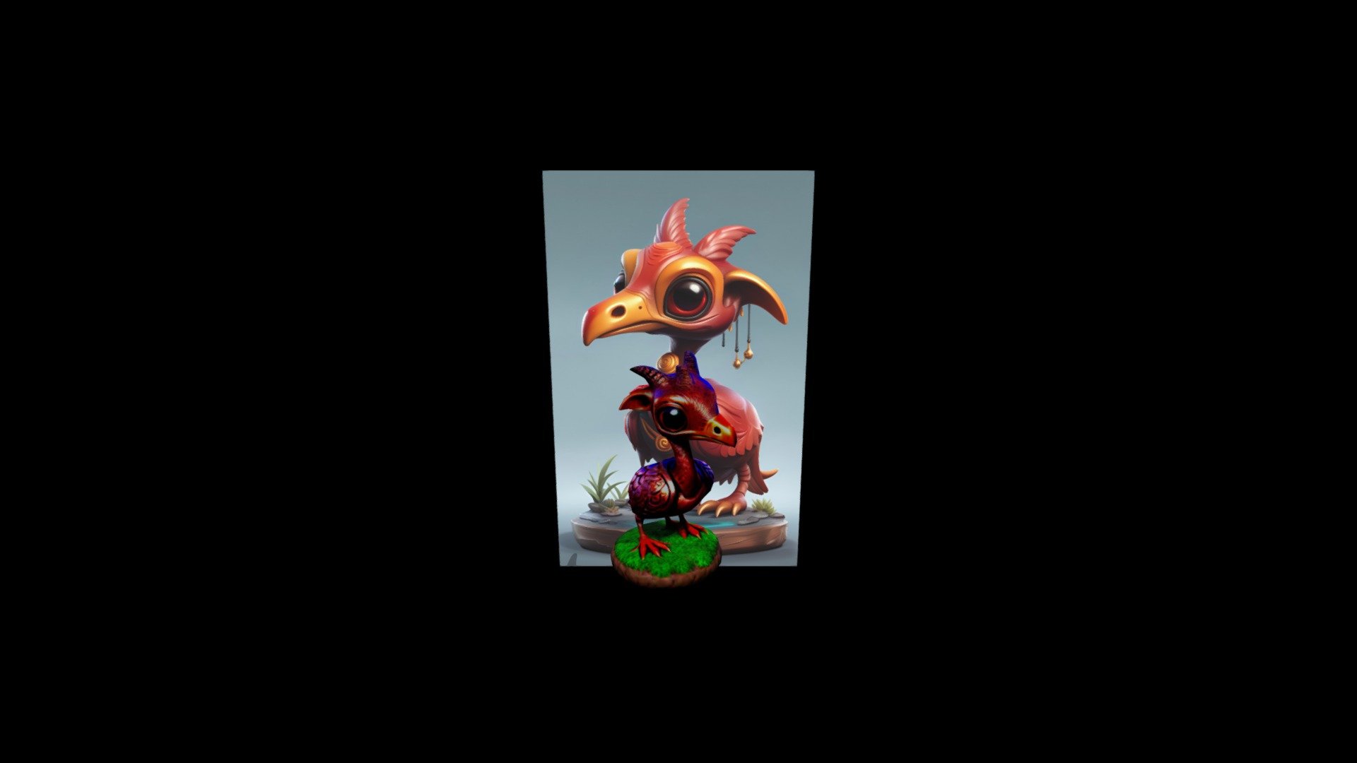 "Cute Red Bird Statue" A red bird statue stan - Download Free 3D model ...