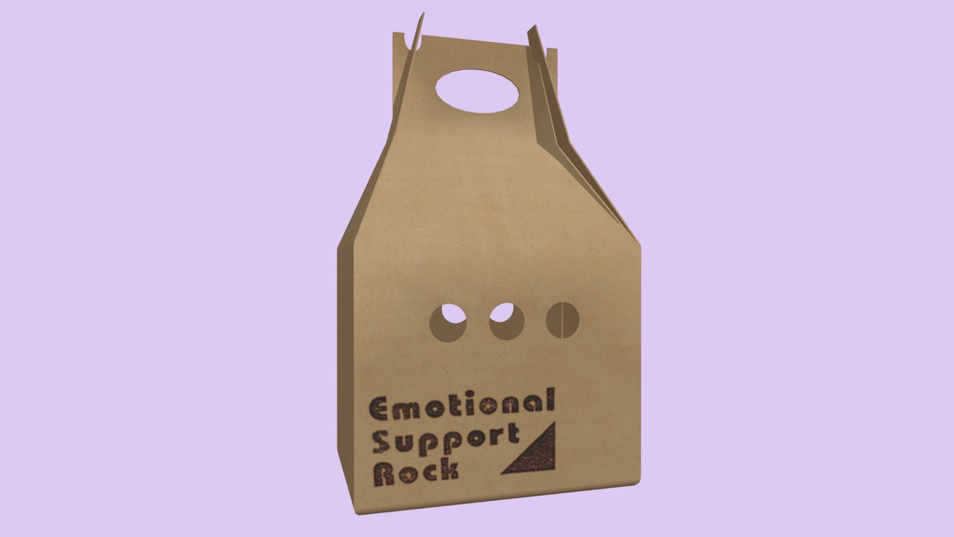 Cardboard Emotional Support Rock Carrier - Download Free 3D model by ...