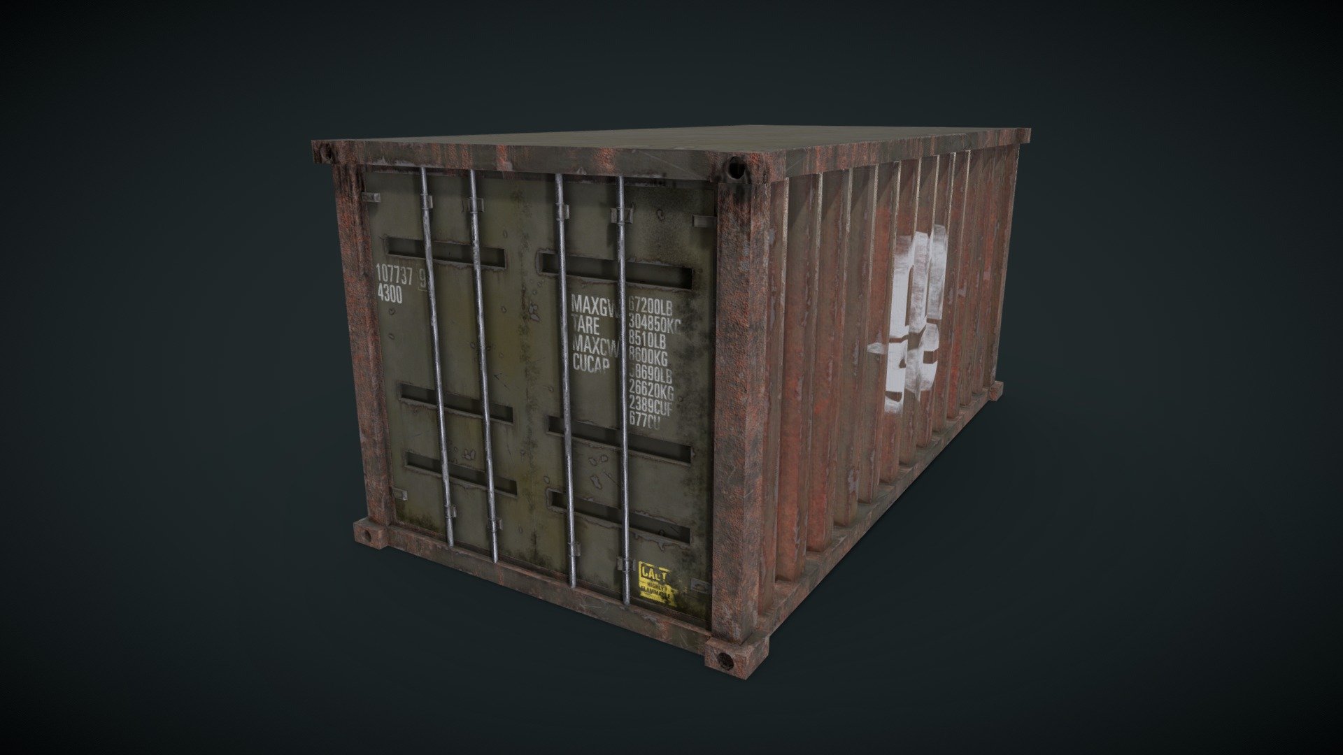 Freight shipping container - Rusted - Download Free 3D model by ...