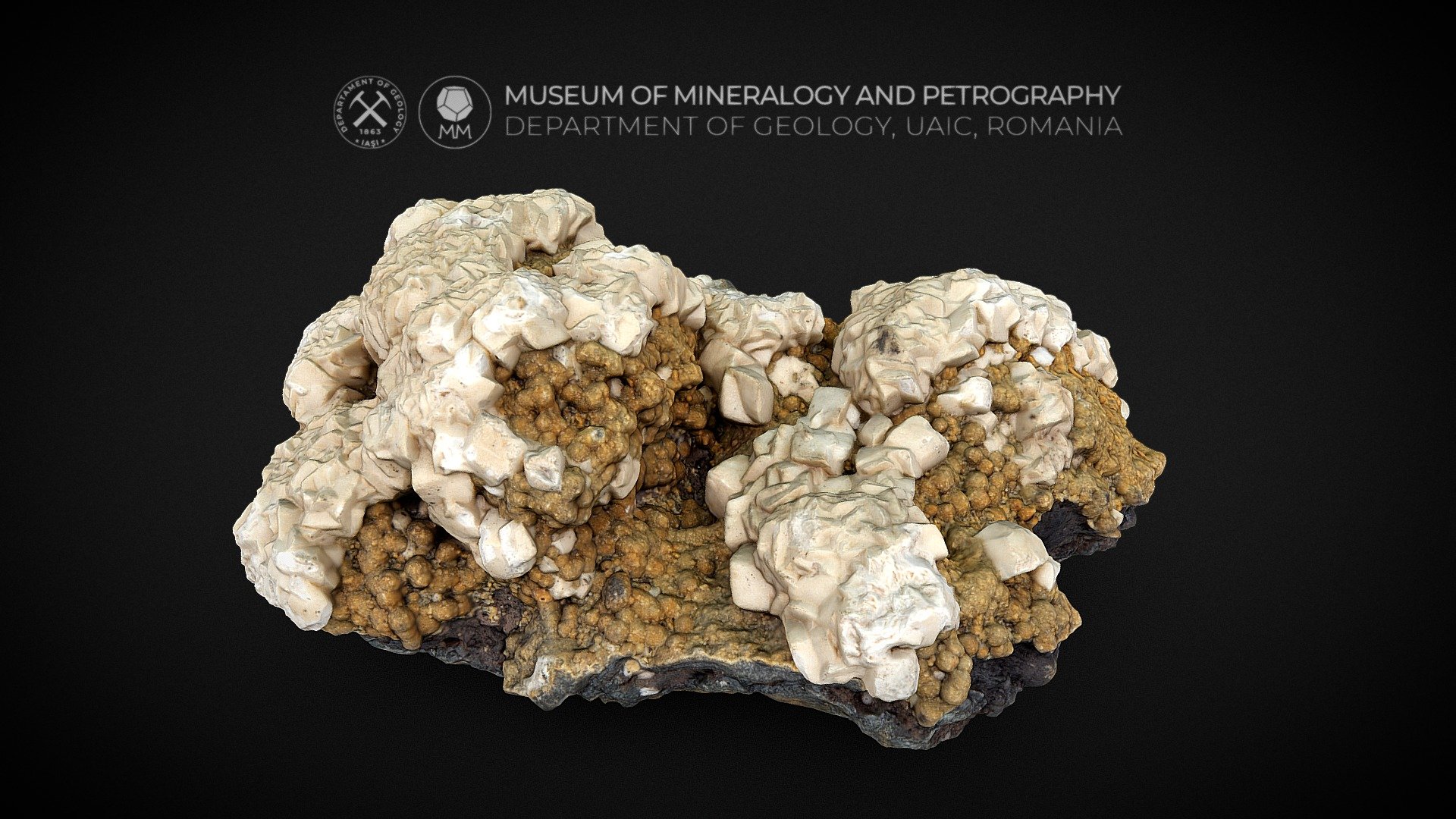 Calcite and Siderite grown over ore minerals - 3D model by Museum of ...