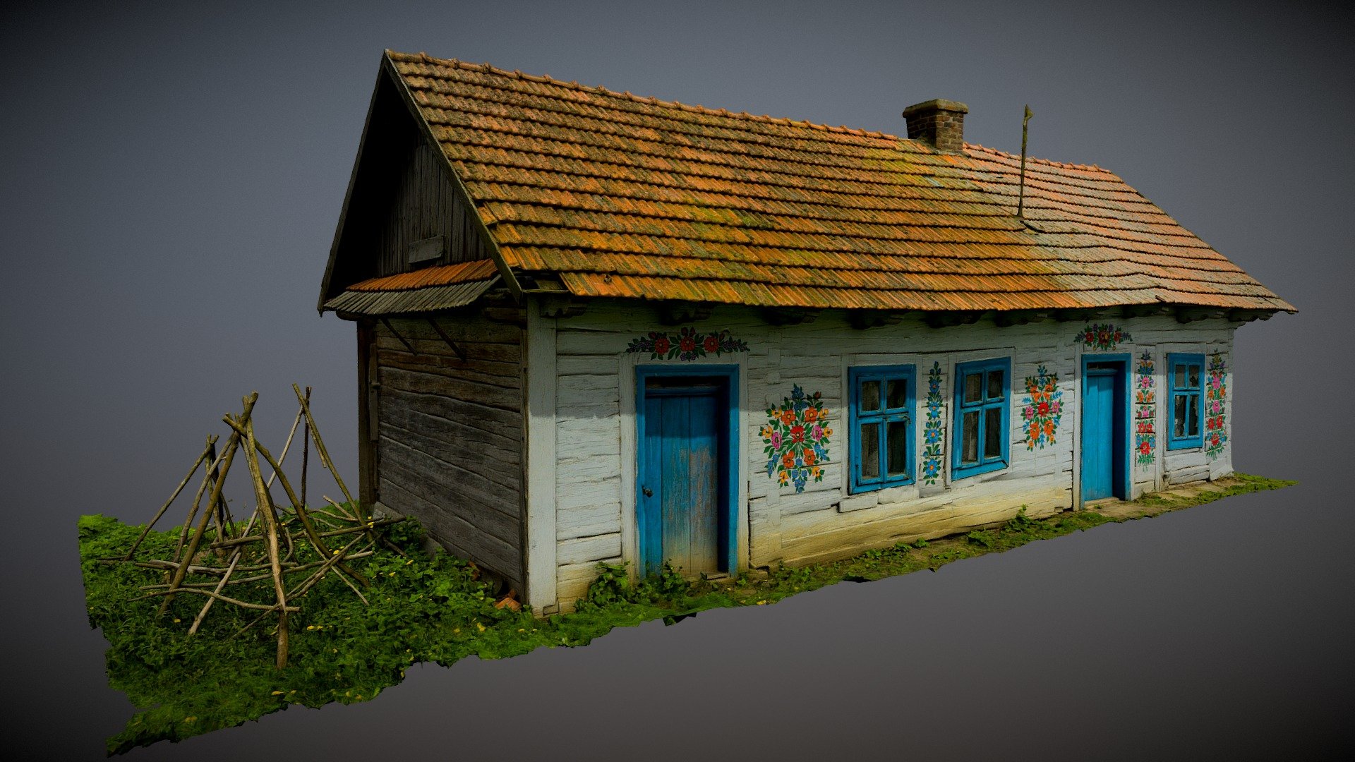 Painted house - Zalipie in southern Poland - Download Free 3D model by ...