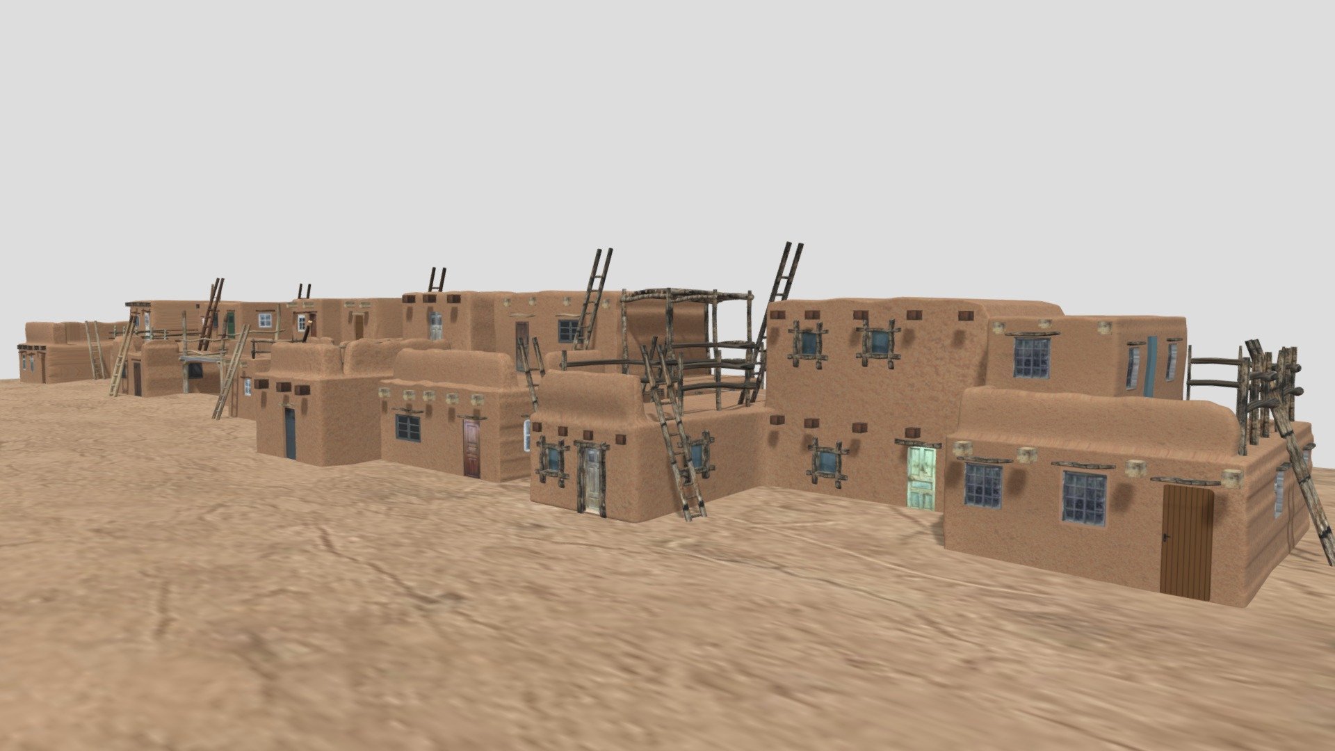 Adobe Houses 02 Final - Download Free 3D model by gogiart (@agt14032013) [2b7cb7b] - Sketchfab