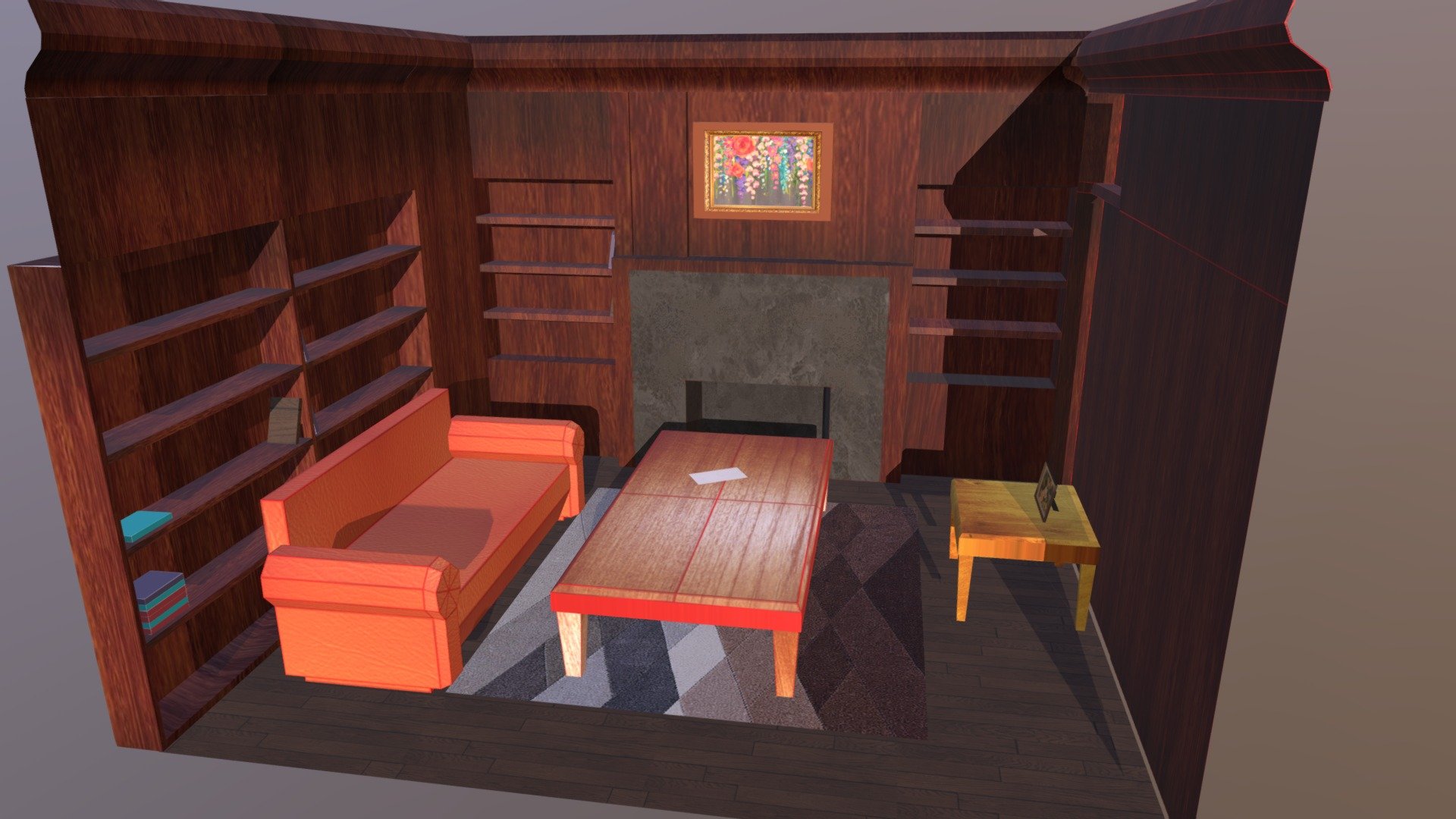 Library Room - 3D model by jieunlim (@jieunlim6) [2b7d88f] - Sketchfab