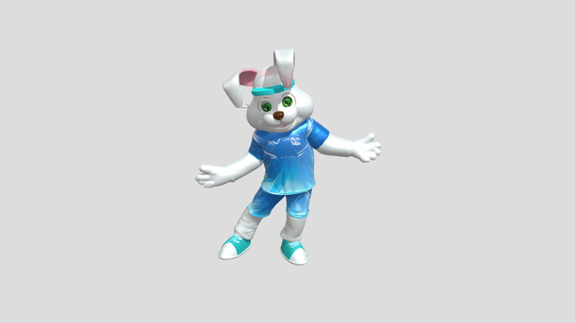 Cartoon rabbit in sports outfit - 3D model by ia.casascordero [2b83ae5 ...
