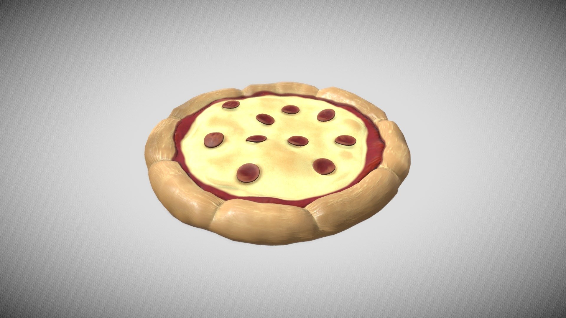 Pepperoni Pizza 3D Model – PBR Game Asset - Download Free 3D model by ...