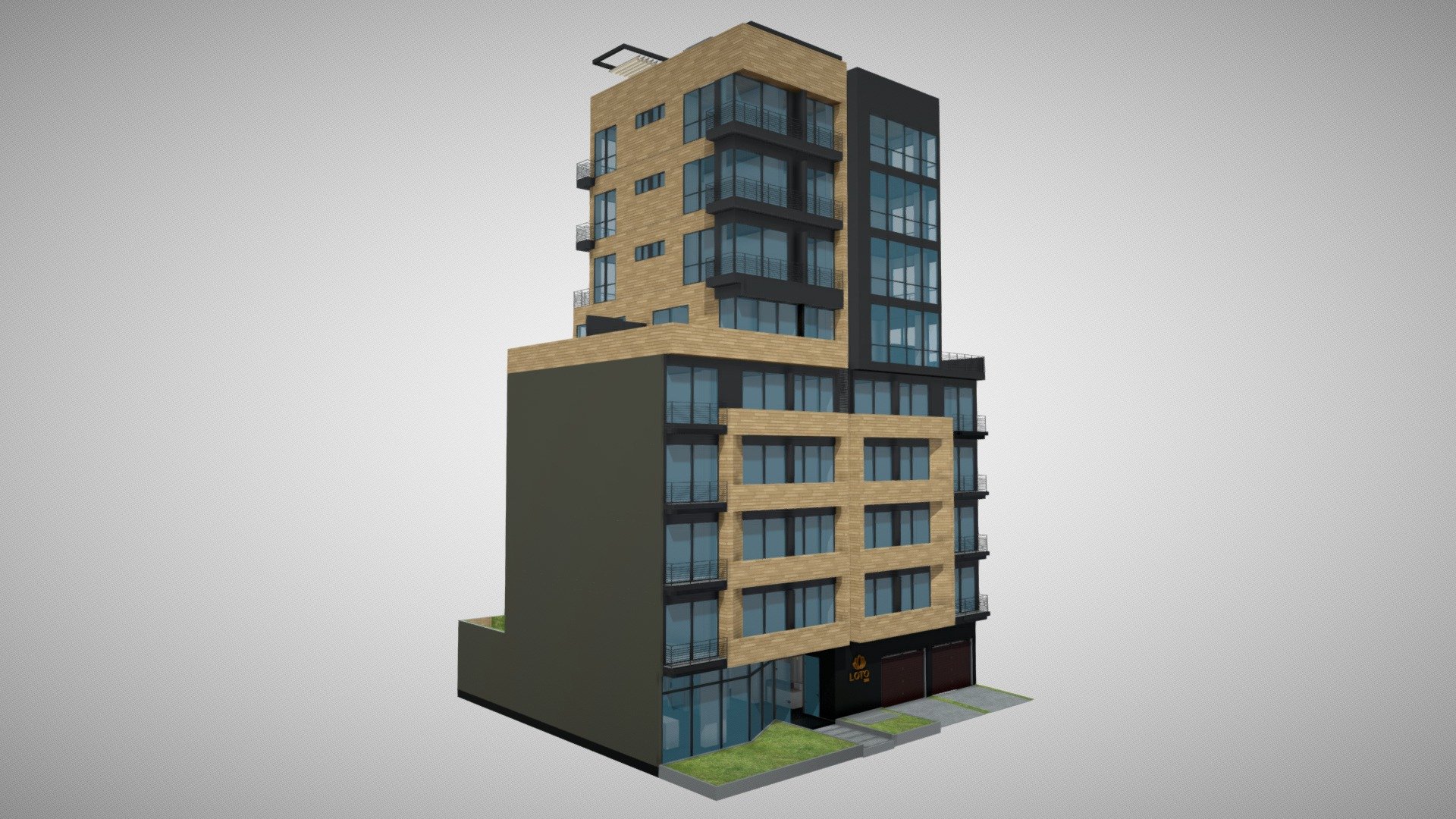 MODELO 3D - EDIFICIO . LOTO 122 - FACHADA - 3D model by MOKA ANIMATION STUDIOS ...