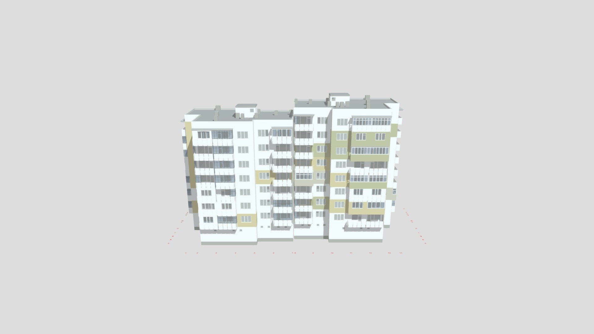 Prefab concrete apartment building - 3D model by HAOSproject [2ba29d0 ...