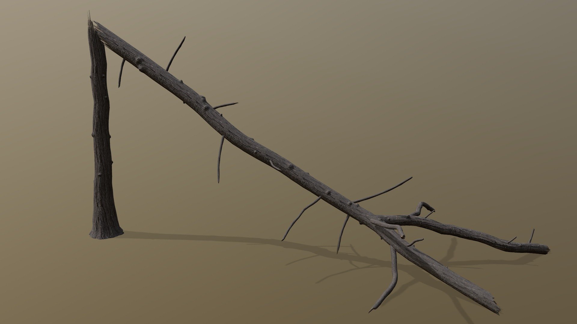Realistic dead Fallen Tree game ready asset - Buy Royalty Free 3D model ...