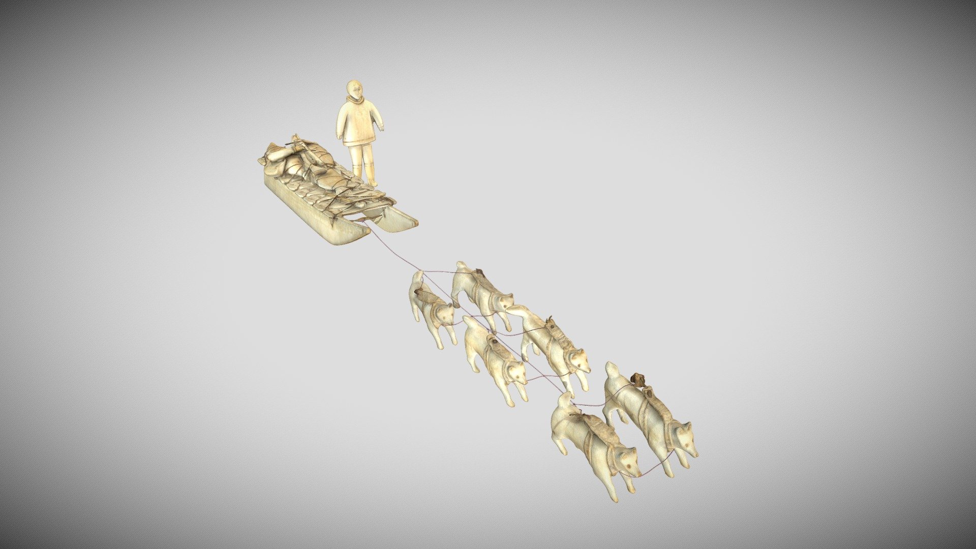 Dog Sled Team Gangline Hitch E035 - 3D model by Dr Alice Watterson ...