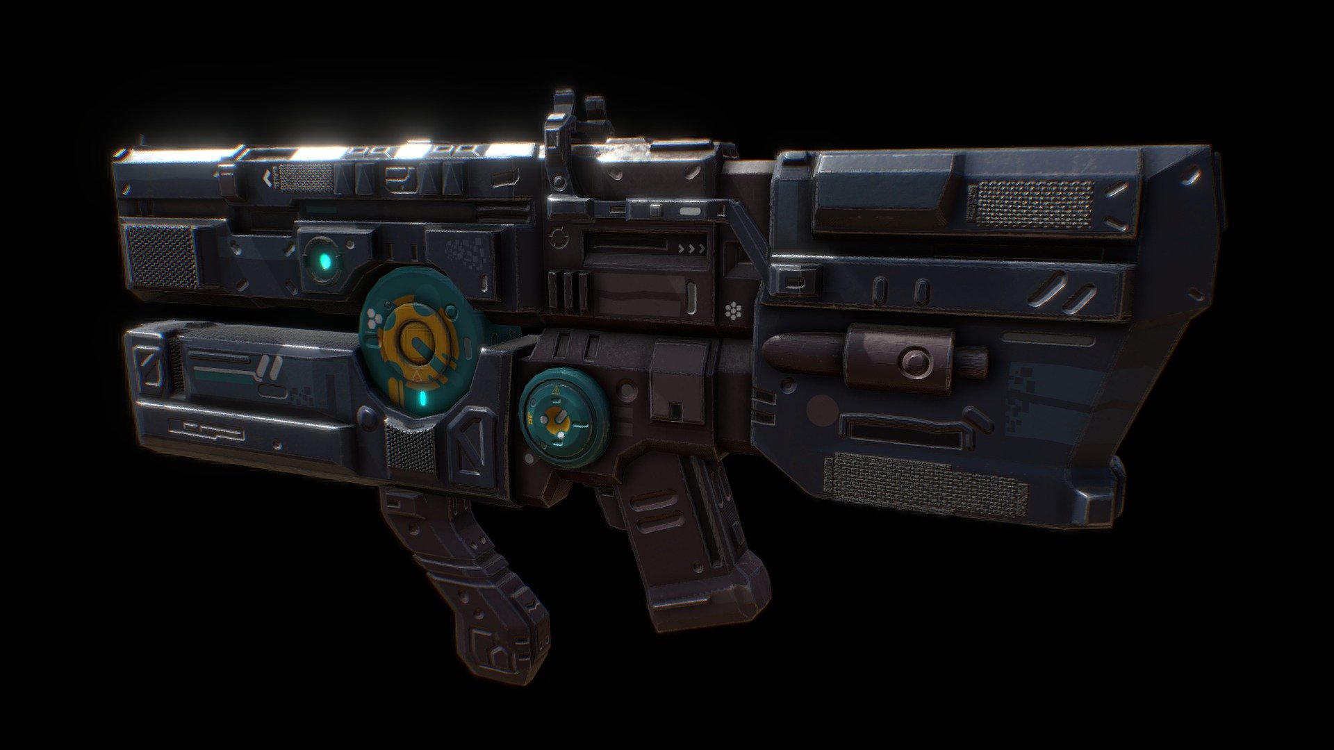 Low poly sci fi heavy assault rifle weapon - 3D model by Alexandr33D ...