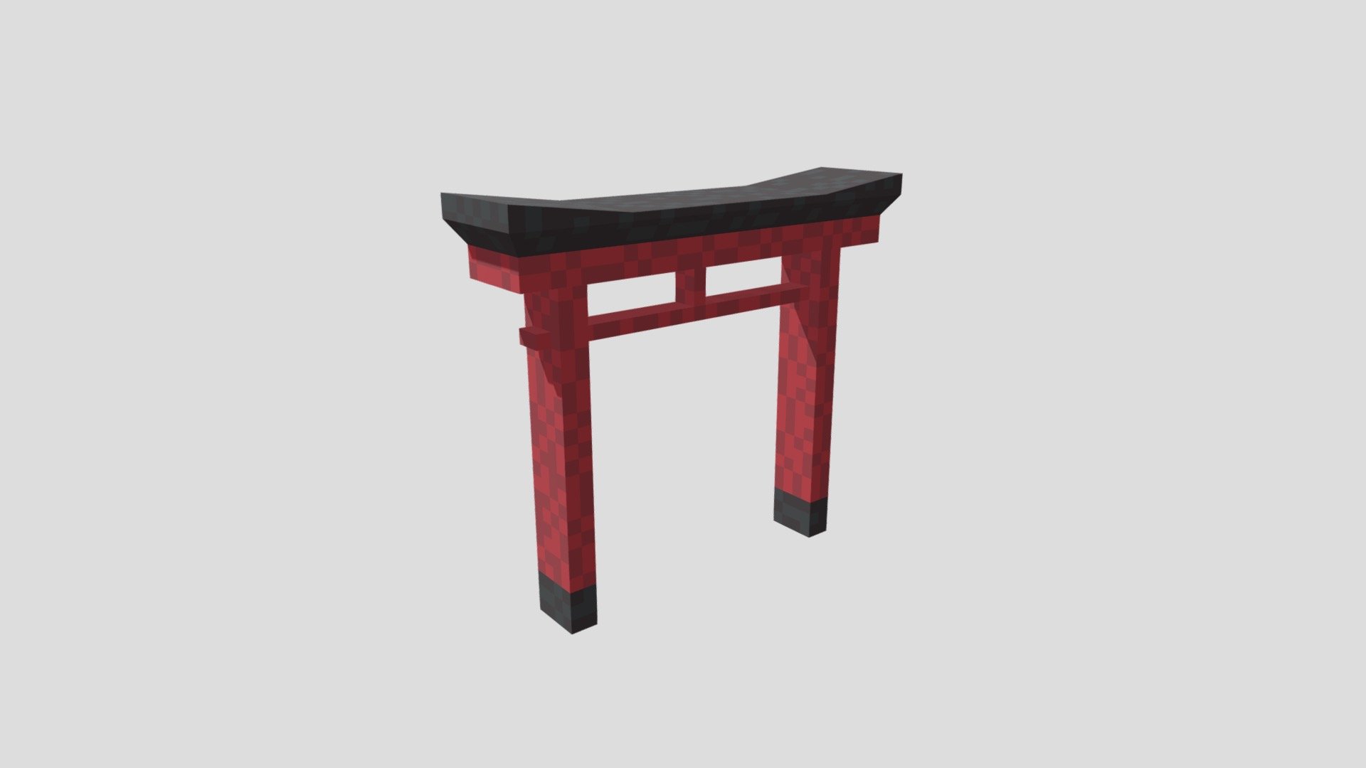 Torii gate (low poly, pixelated texture) - Download Free 3D model by ...