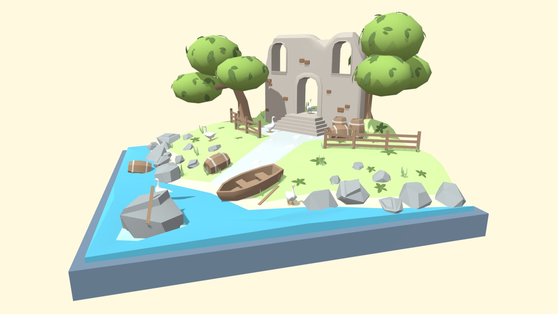 Simple Scene - Ruin - Download Free 3D model by Matthias Maes ...