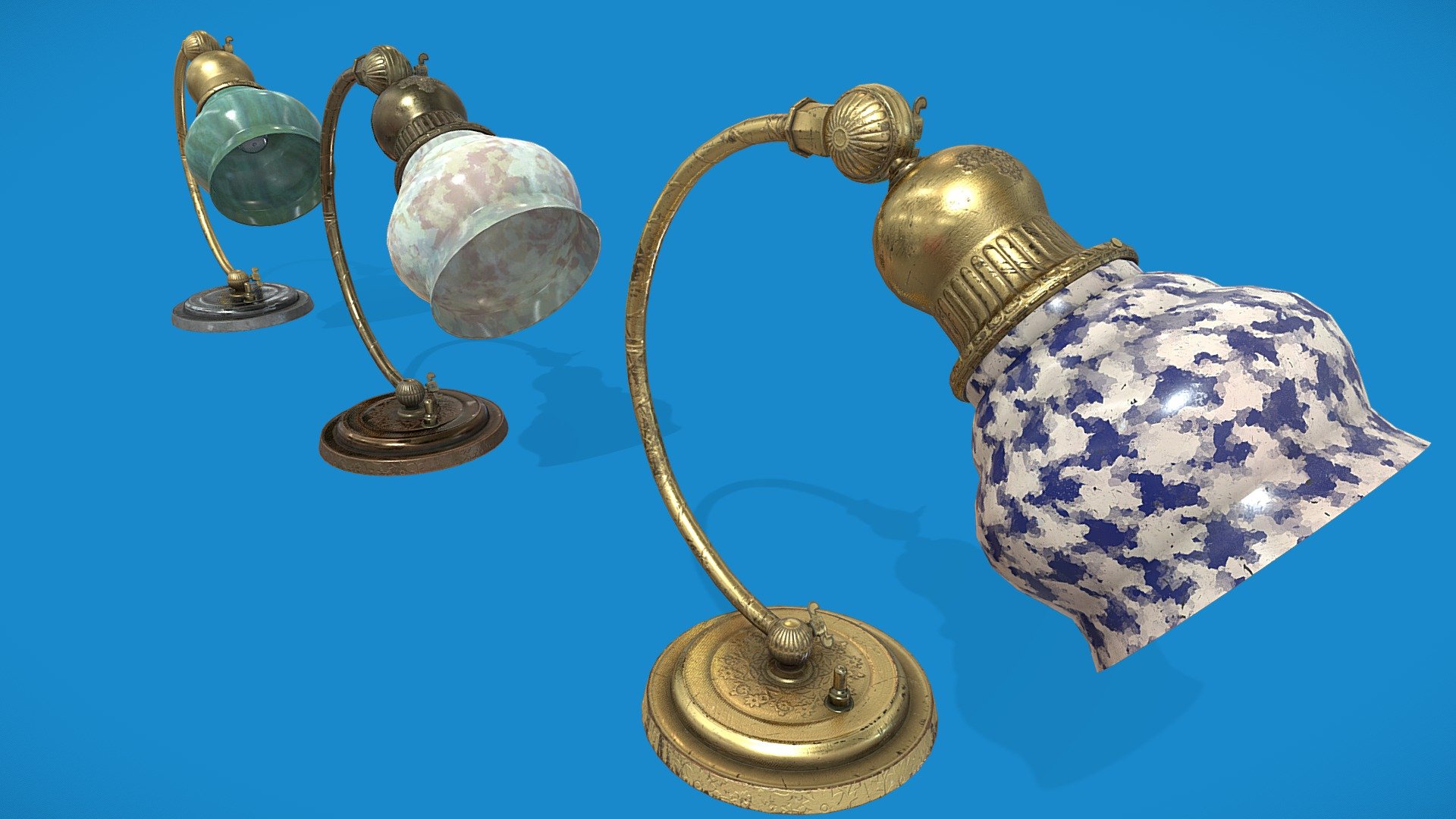 1920s Brass Desk Lamps Type B - Download Free 3D model by Mad_Lobster ...