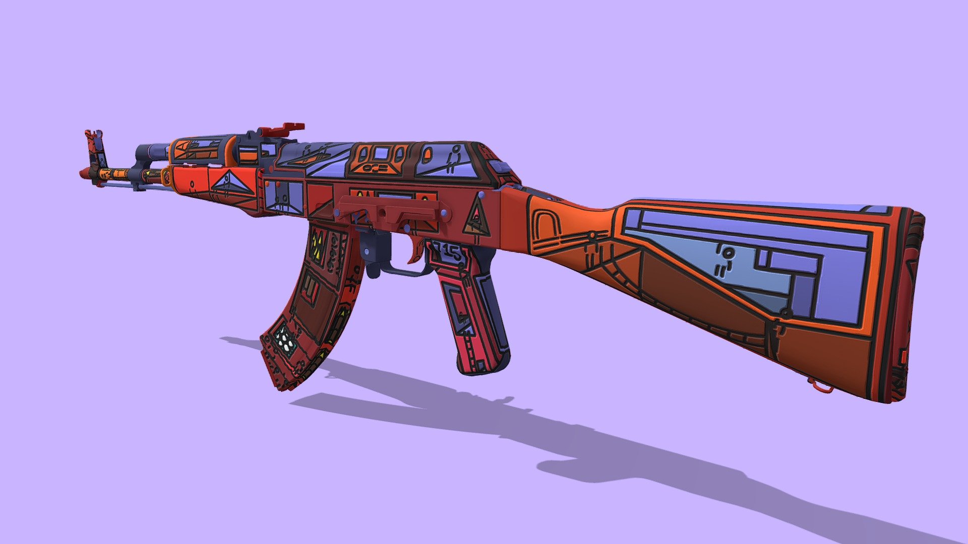 AK47 | CS2 Skin "Playground" - 3D model by Ethansol [2bb21fc] - Sketchfab