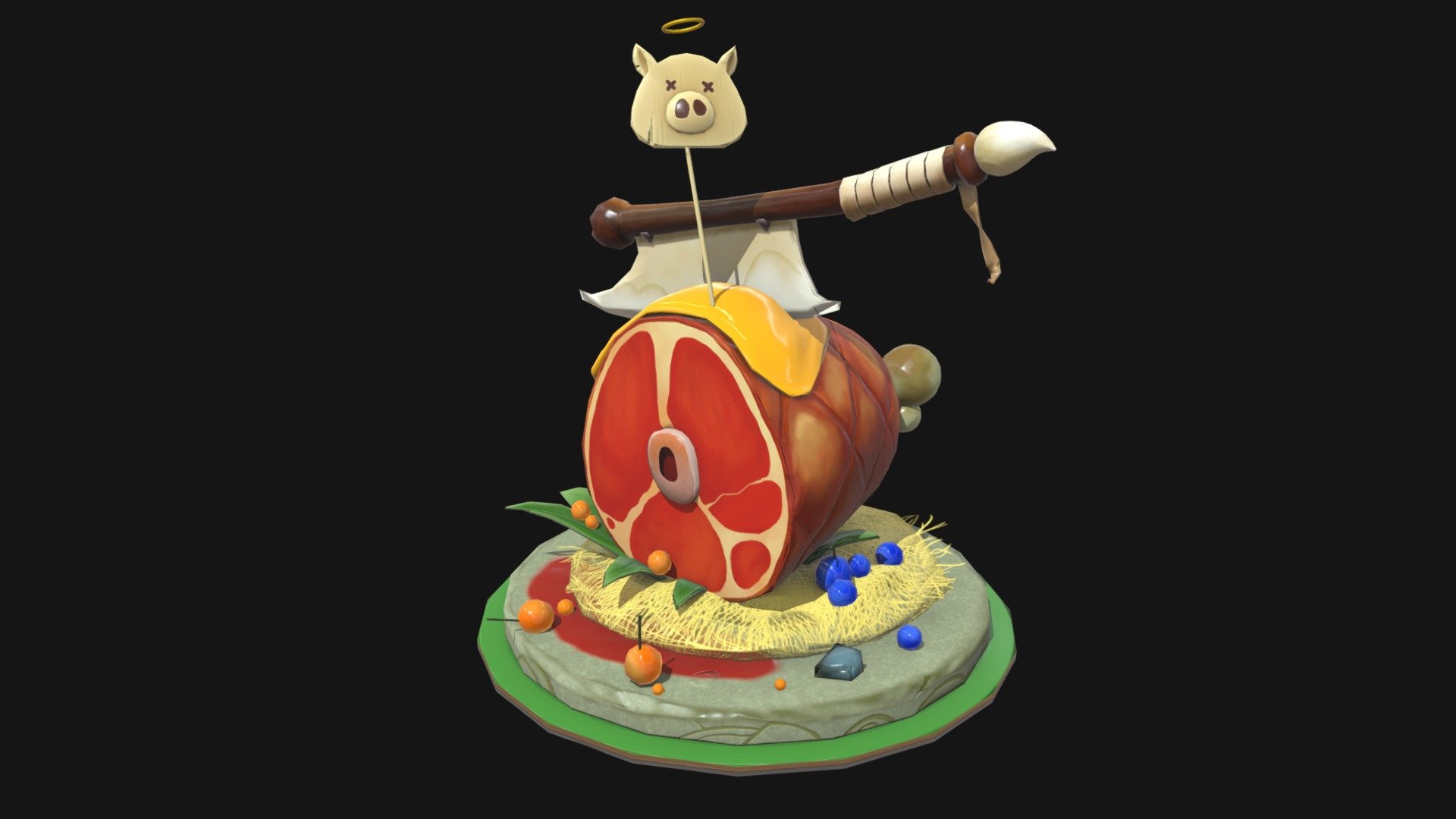 Stylized 3D ham - 3D model by Lunialu [2bb3f3e] - Sketchfab