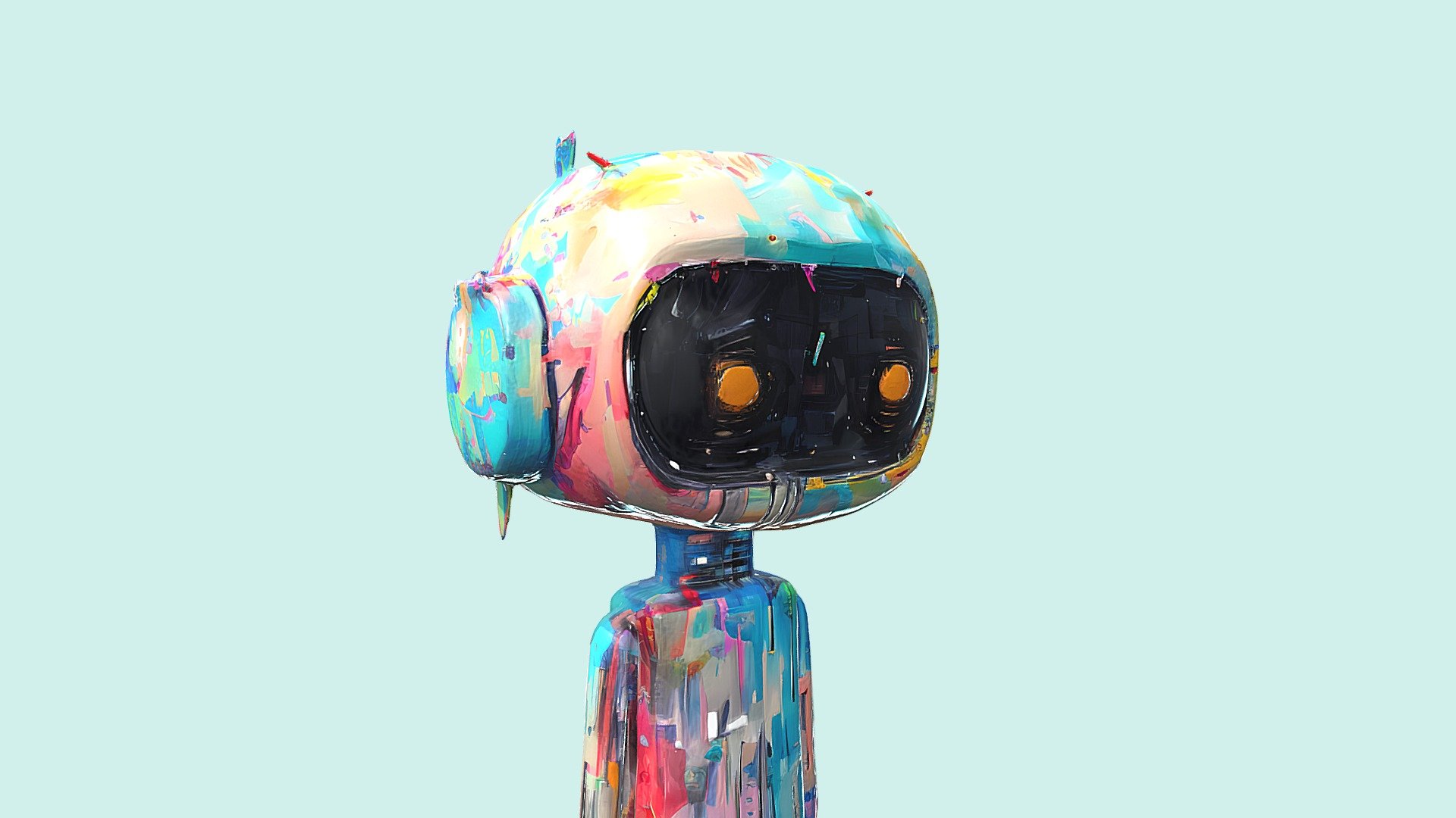 sad painted robot - Download Free 3D model by 2aiForYou [2bba421 ...