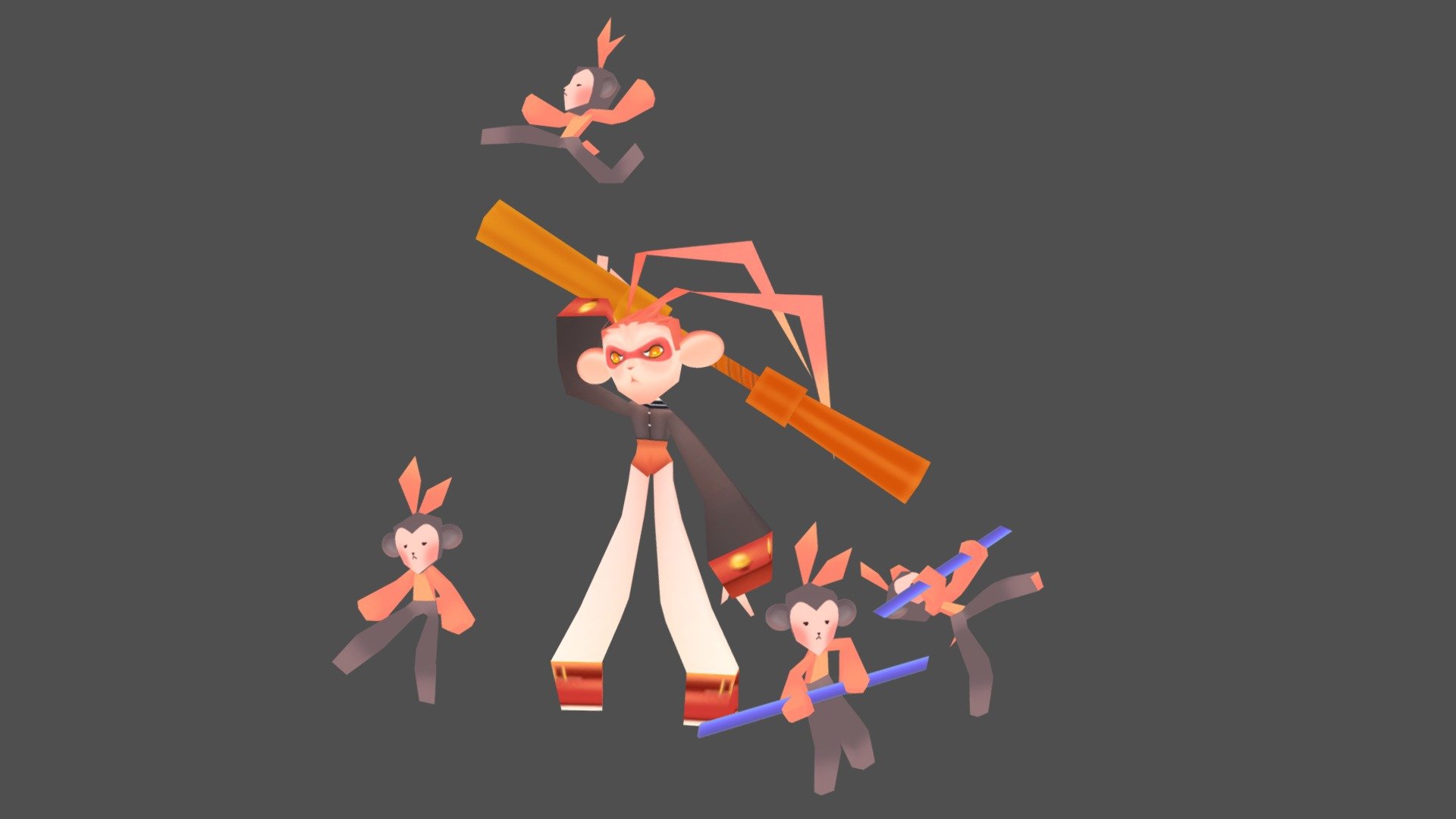 Monkey Queen and Babies for 256fes - Download Free 3D model by itsChoom ...