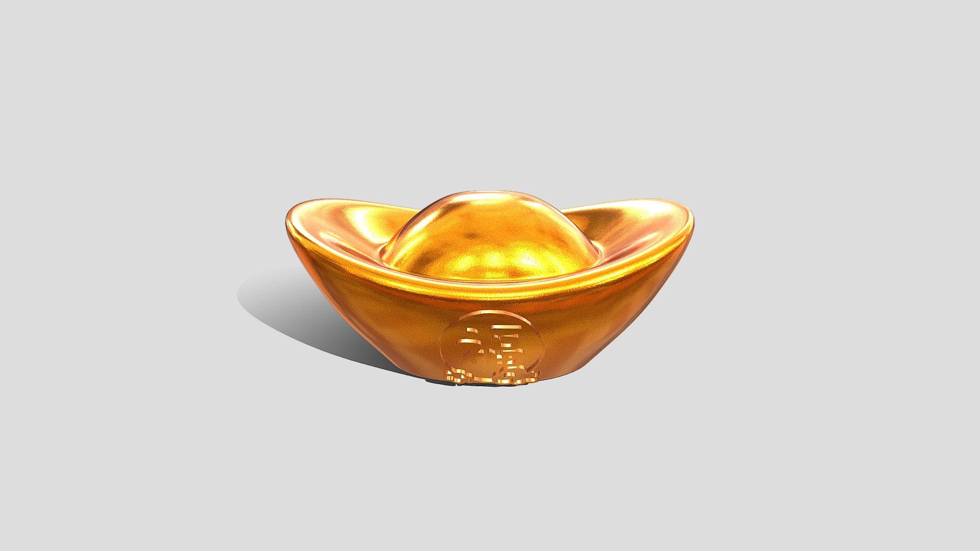 Gold Ingot 3d Model 發財金元寶3d模型 - Download Free 3D model by kj108_art ...
