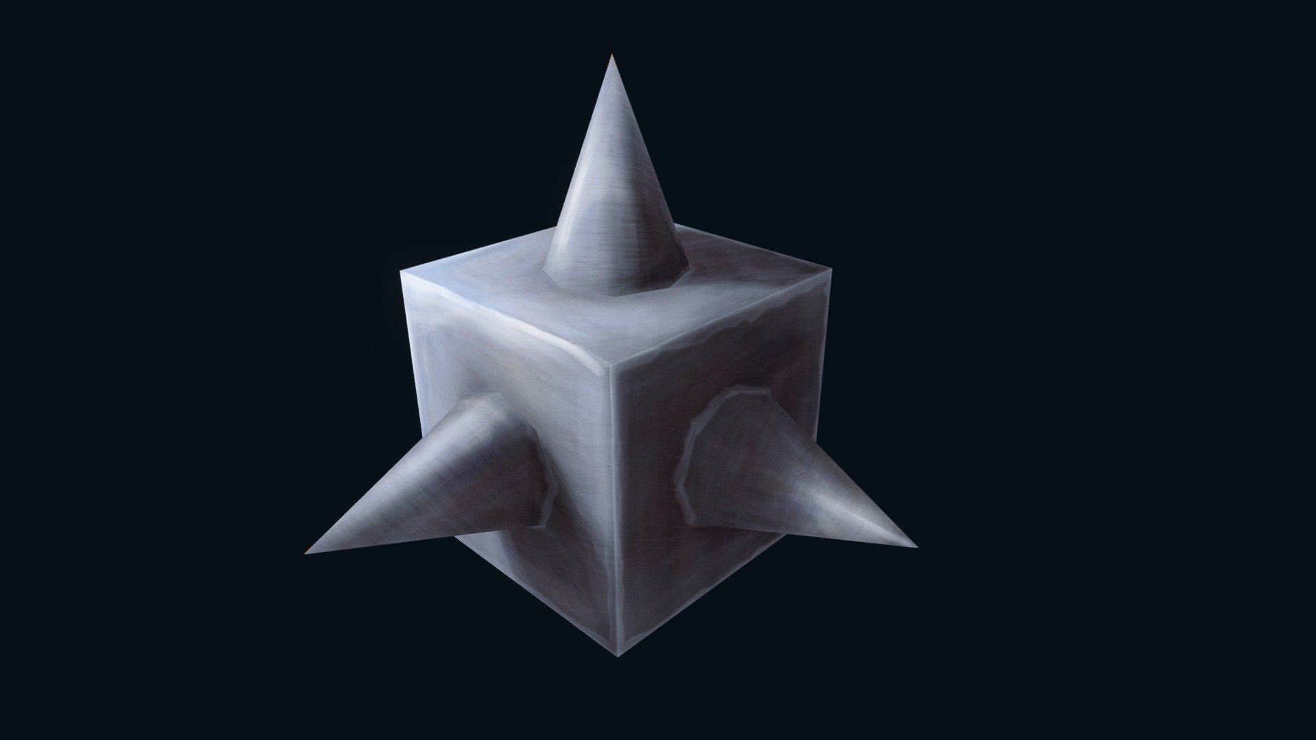 Hand Painted Spikey Metal Cube - Download Free 3D model by ...