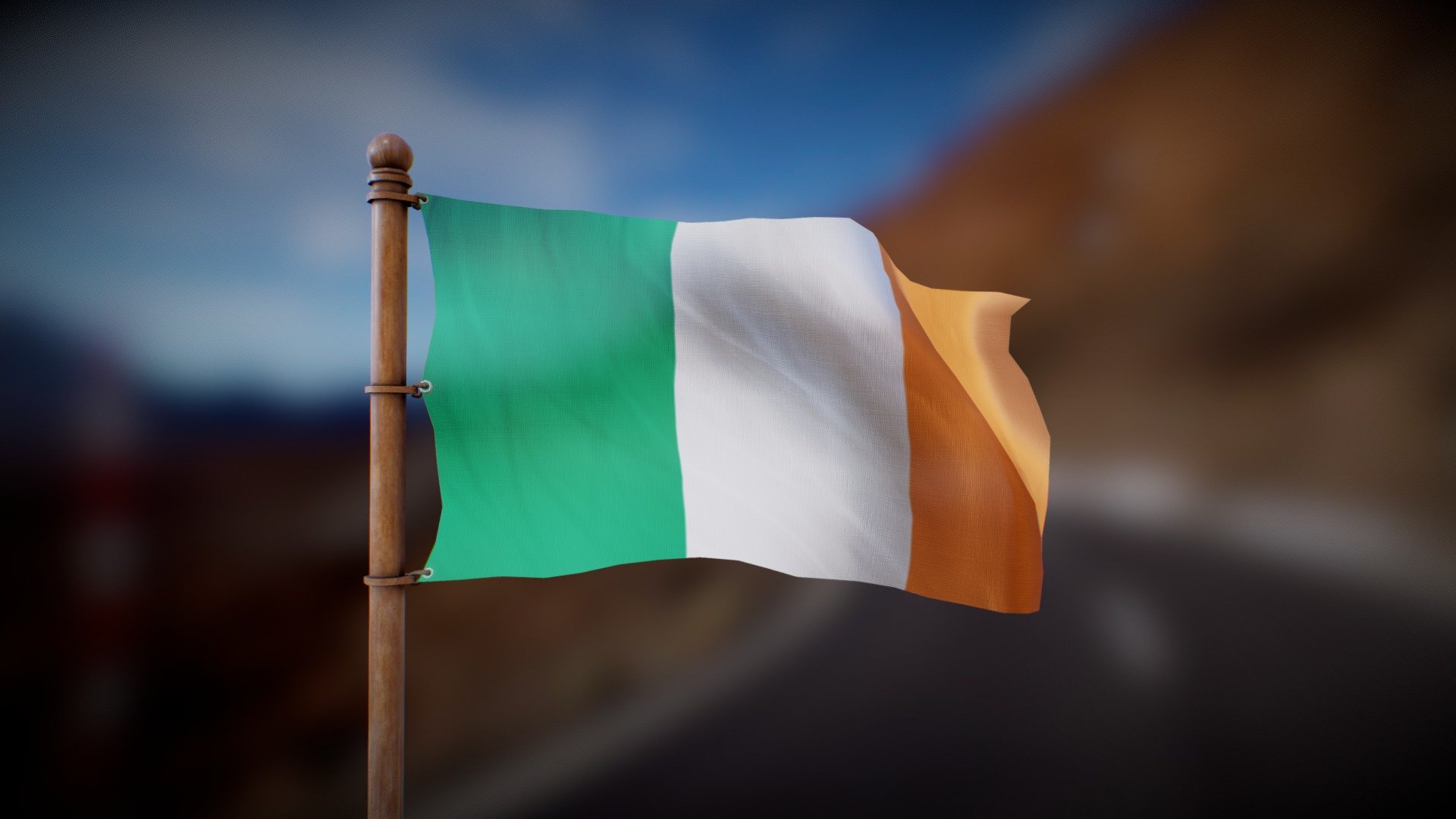 Flag of Ireland - Wind Animated loop - Buy Royalty Free 3D model by ...