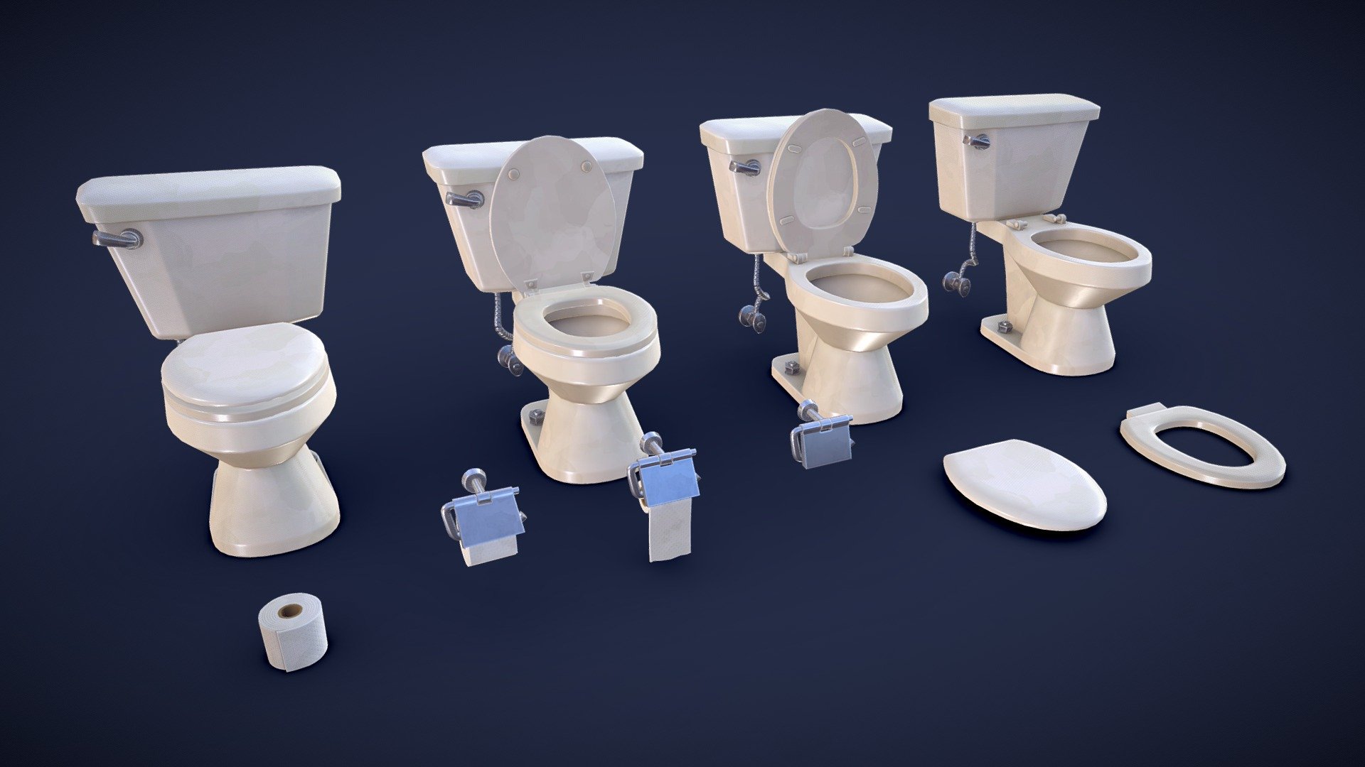 Stylized Toilet - Low Poly - Buy Royalty Free 3D model by LarkArt Store ...