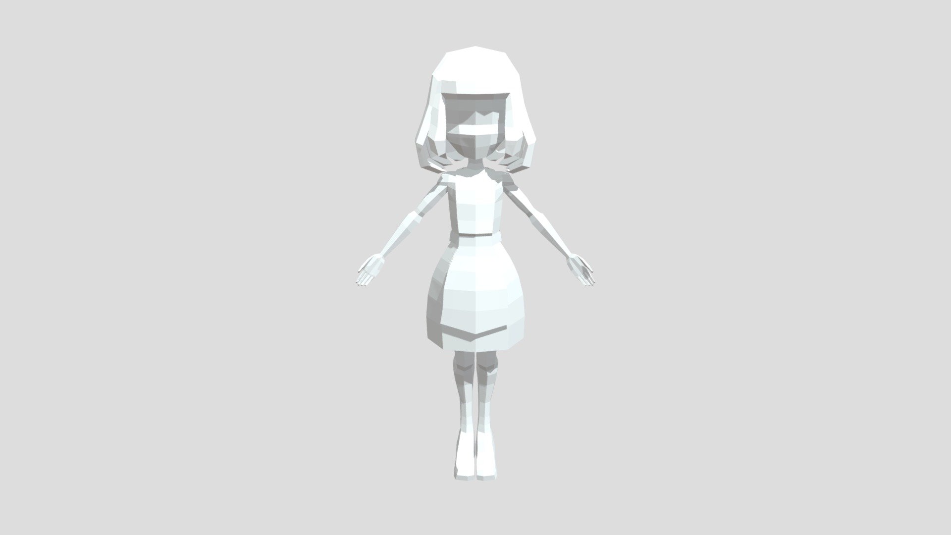 low poly dressed girl - Download Free 3D model by AiktheIno [2bca647 ...