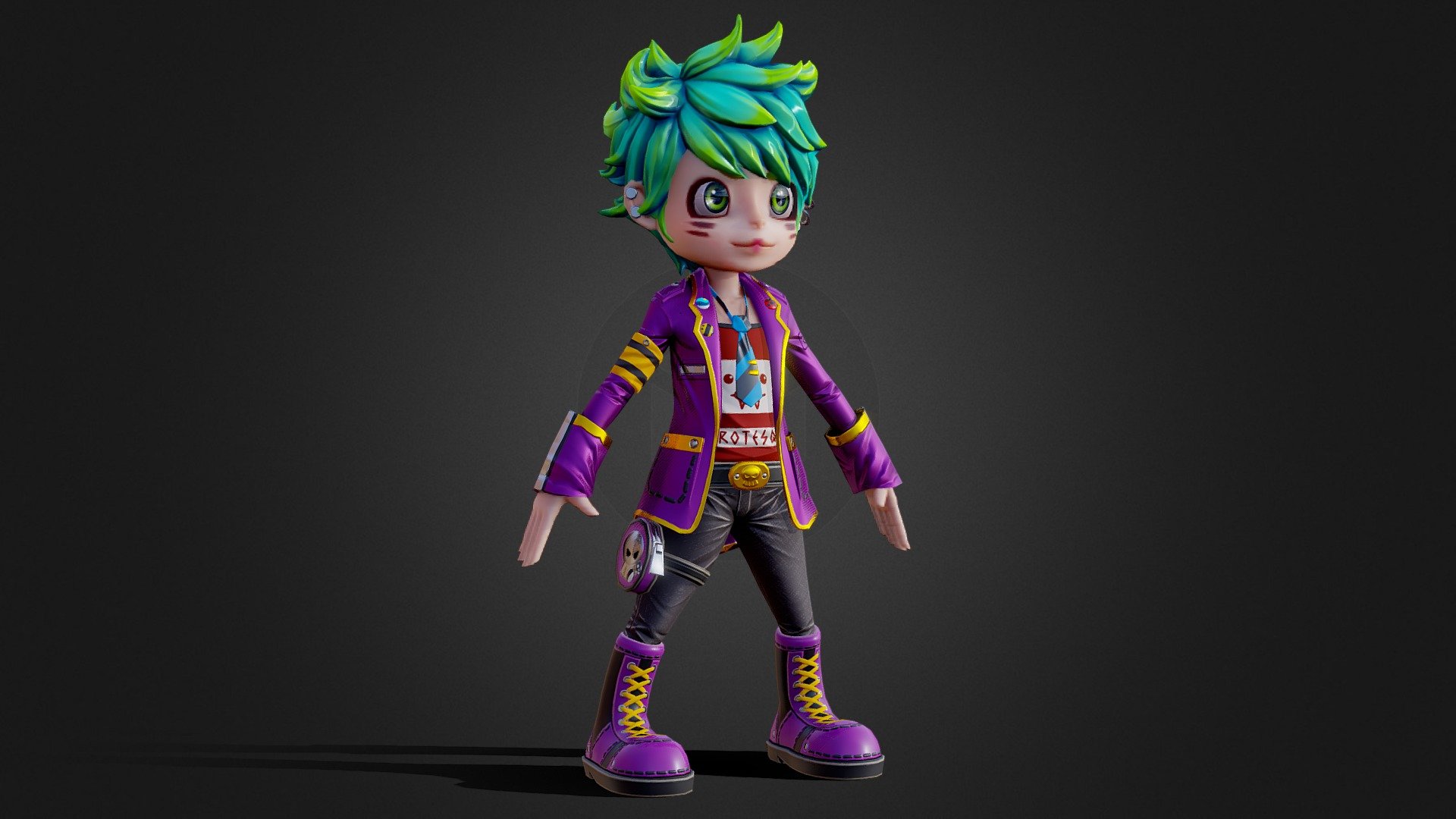 Punk style boy - 3D model by Binho Jeong (@binhoj) [2bcbed2] - Sketchfab