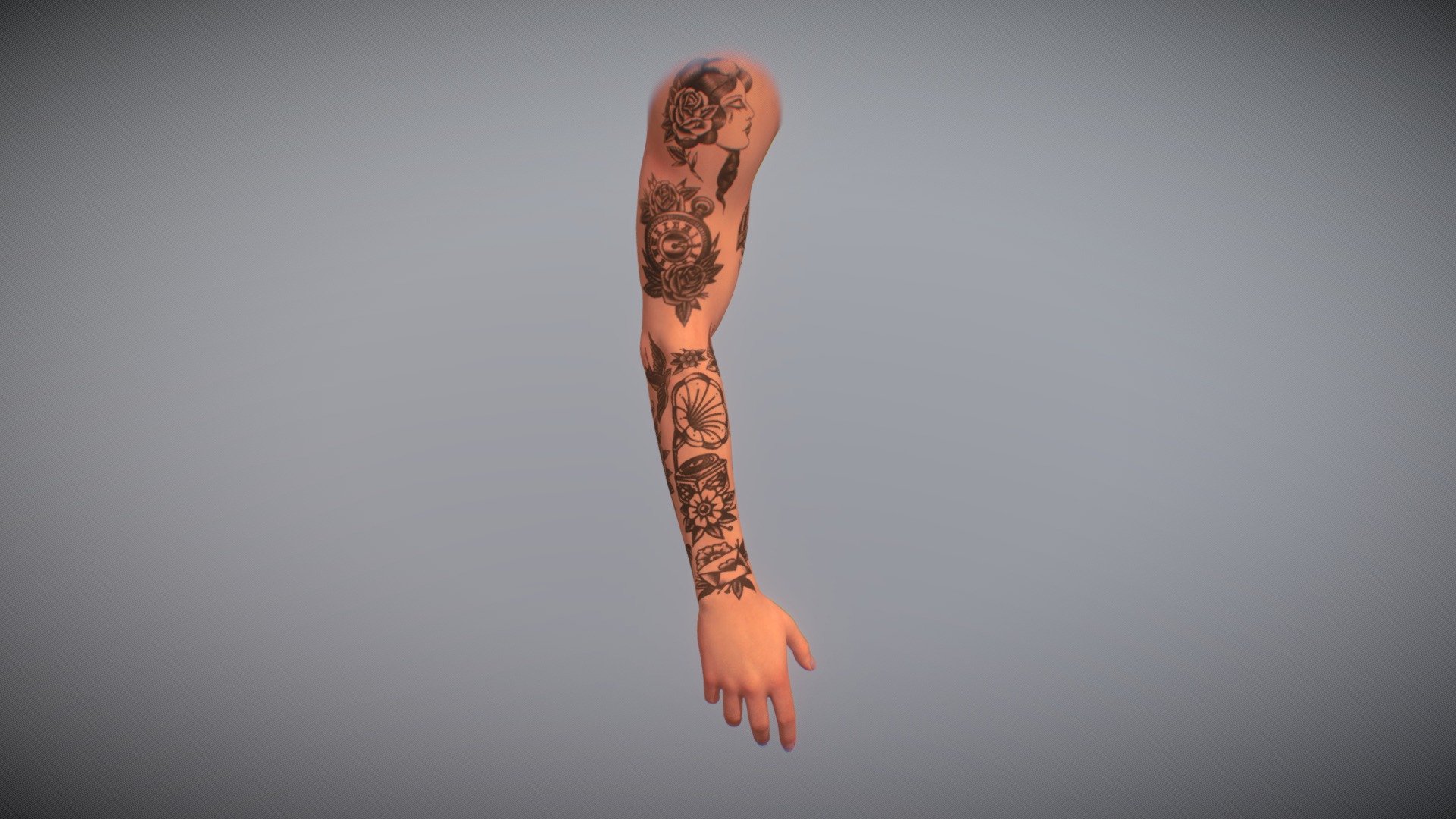 Brazo con tatuajes v.4 - 3D model by TemporaryShowcase [2bd1b42 ...