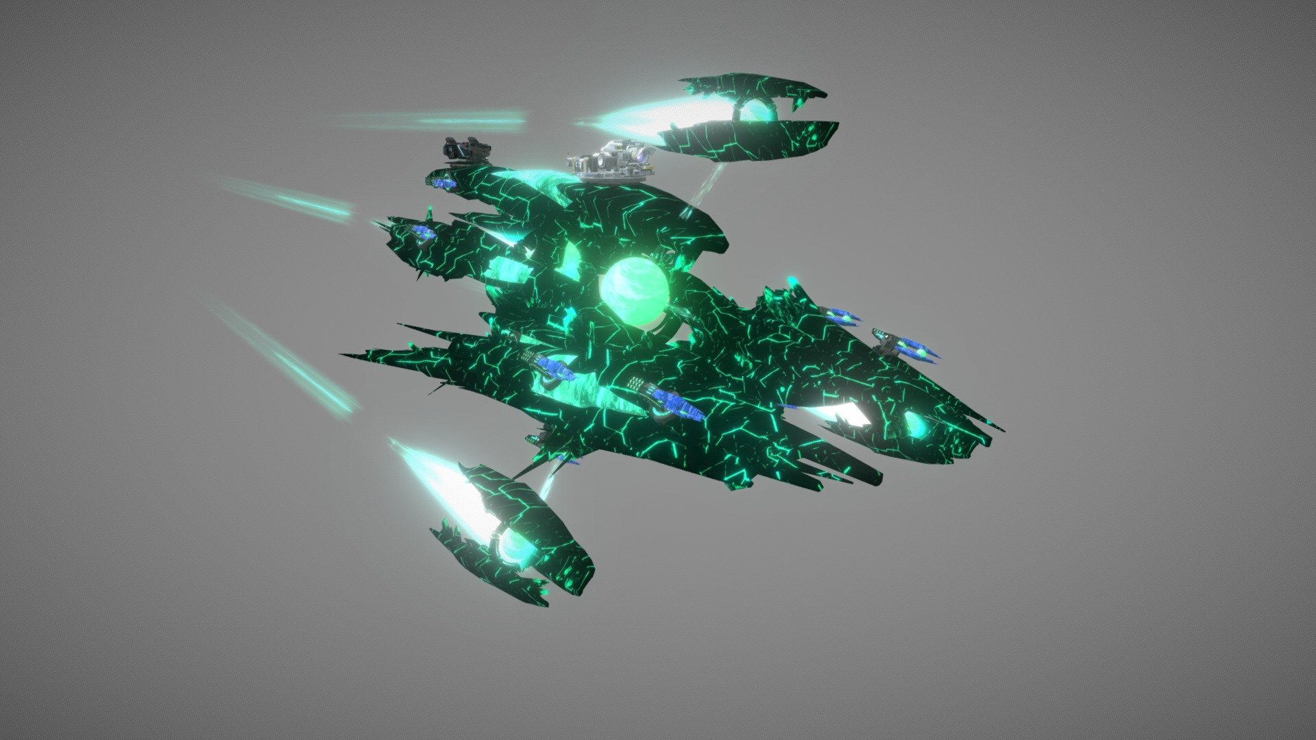 Alien Destroyer - Crystall engines - 3D model by HenyA [2bd7d40 ...