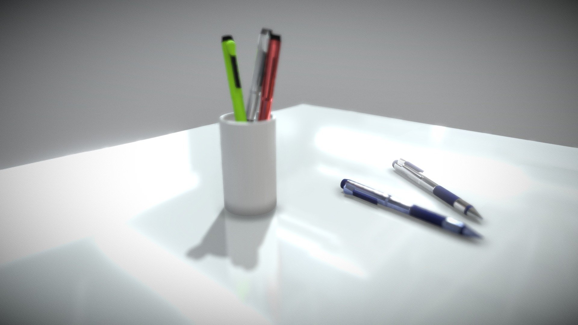 realistic pens scene - Download Free 3D model by BiggerVoxel (@Bigger ...
