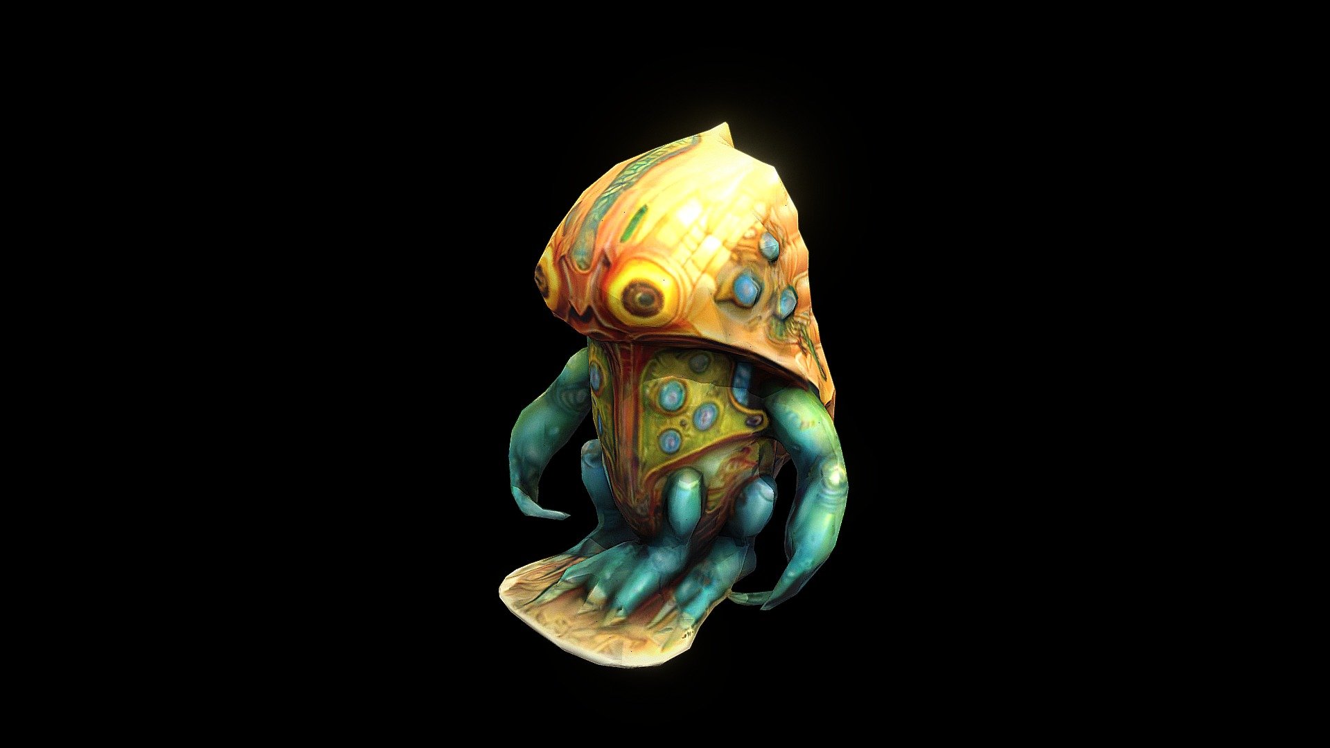 a drawing of a creature with a large c on its - Download Free 3D model ...