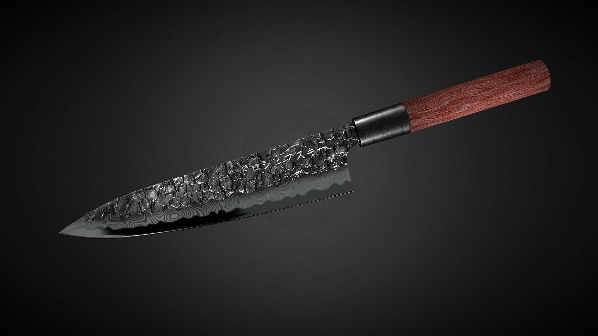 Japanese Obsidian Kitchen Knife - 3D model by Max Doroszewski ...