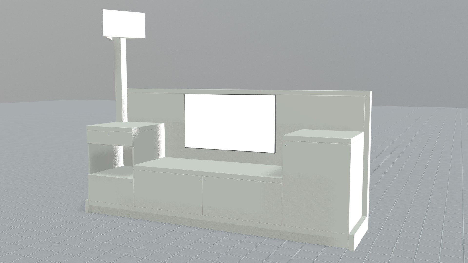 6. COUNTER WITH POLE AND TV 3000 x 800mm - 3D model by RM Milano ...