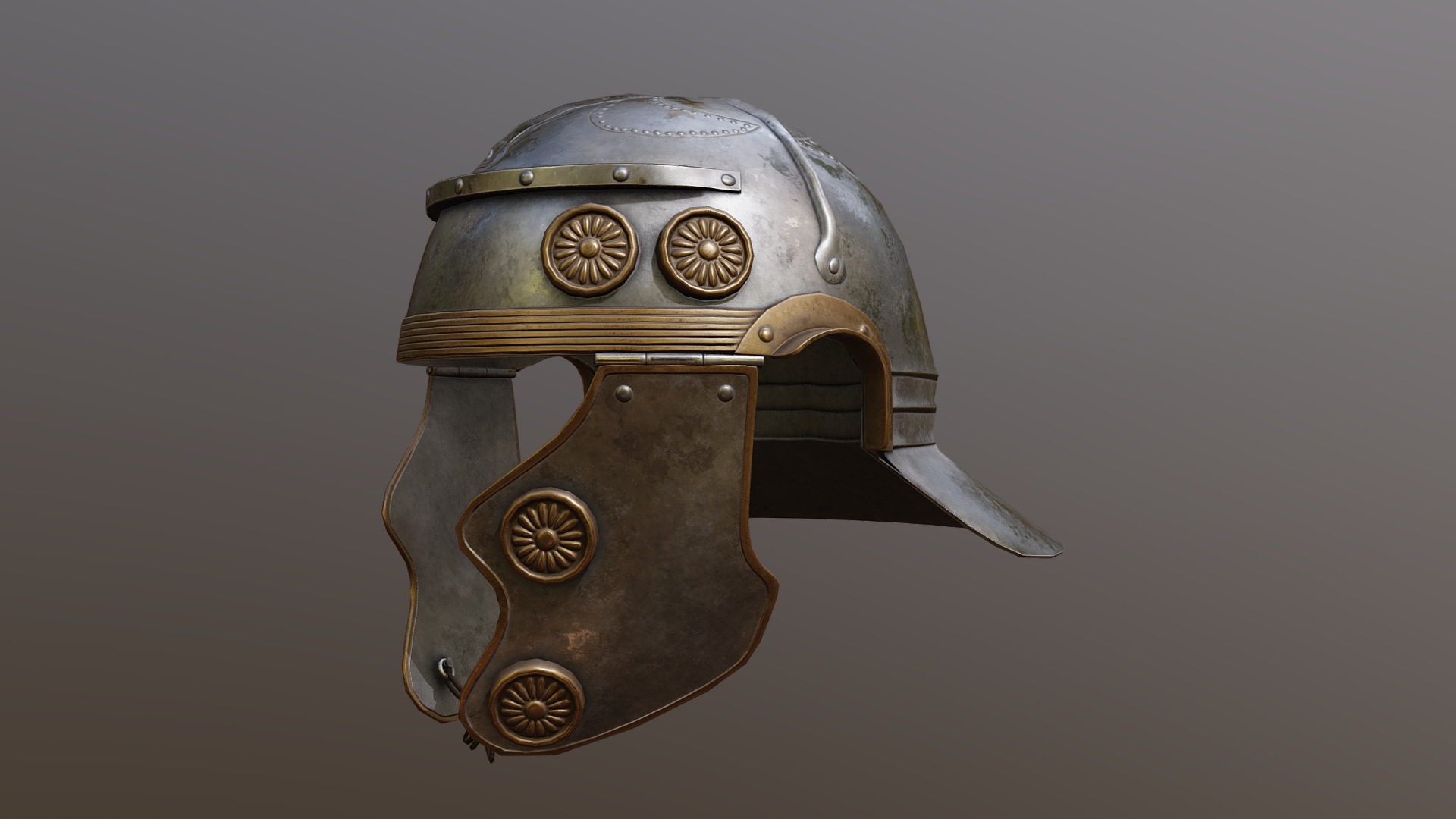 Ancient Legionary Roman Helmet Galea - Buy Royalty Free 3D model by ...