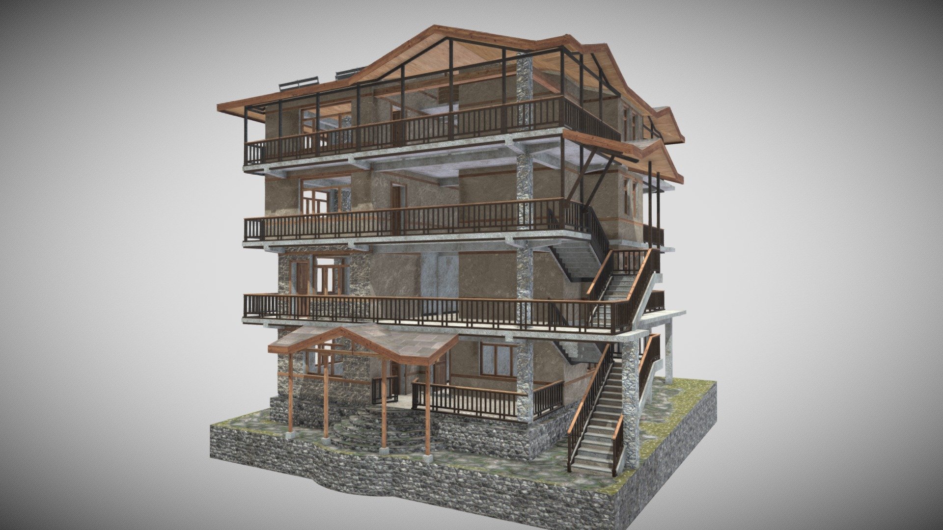 Roof Top - Buy Royalty Free 3D model by Francesco Coldesina ...