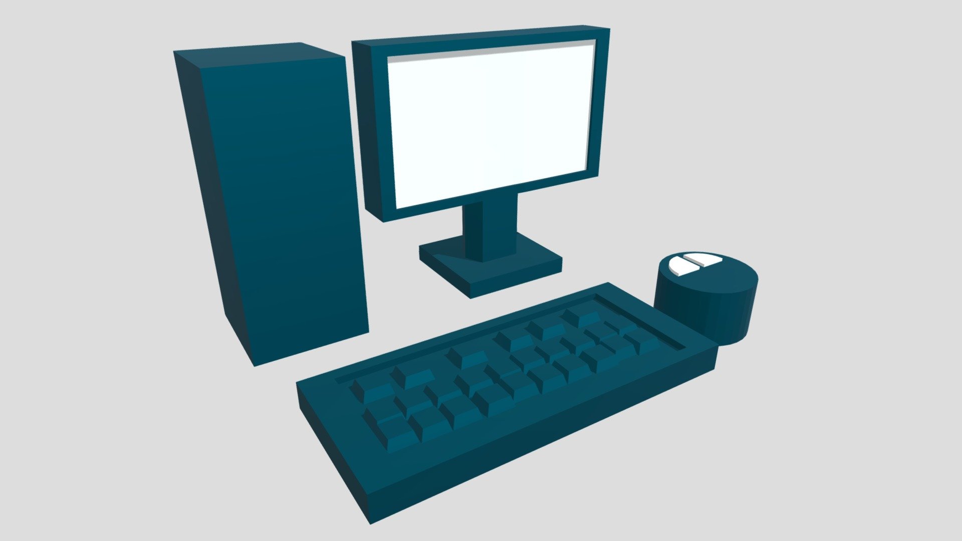 Teal Computer - Download Free 3D model by ollytobias [2bff31a] - Sketchfab