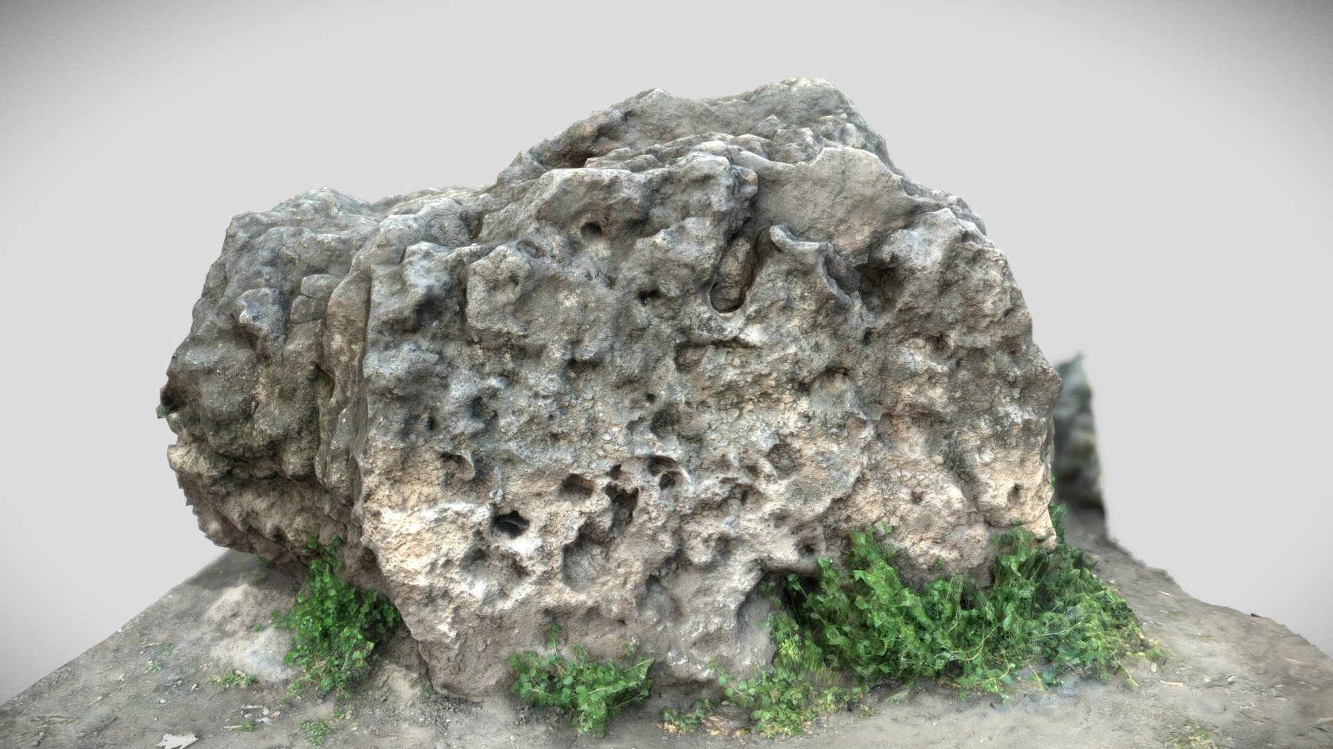 Medium Rock with some vegetations - Download Free 3D model by ...