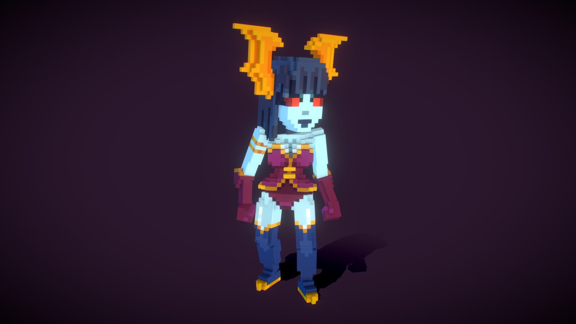 Vampiress - Voxel Art - 3D model by BitGem [2c04a44] - Sketchfab