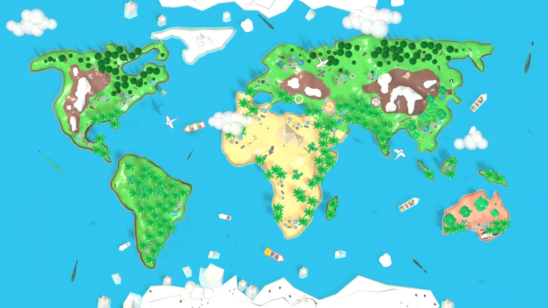 World Map 1 - Buy Royalty Free 3D model by ithappy [2c060ca ...