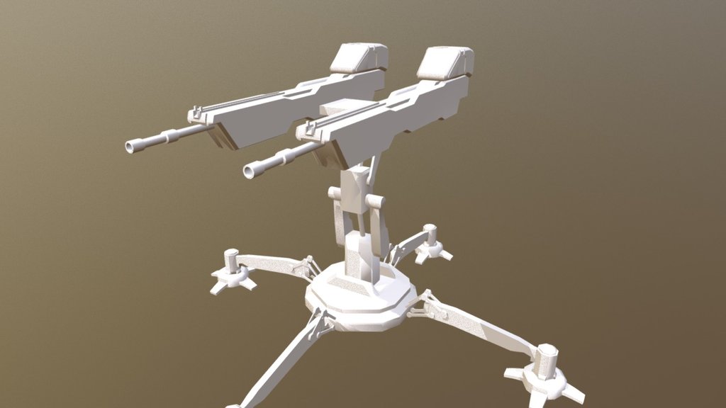 Dual Turret High Poly - 3D model by NickDesire [2c08d5d] - Sketchfab