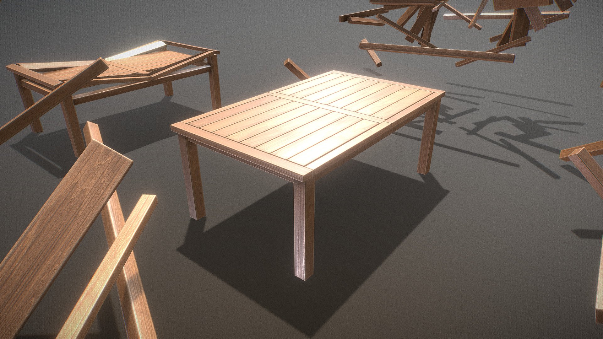 Rectangular Wood Table - Buy Royalty Free 3D model by VIS-All-3D (@VIS-All) [2c0ba92 ...